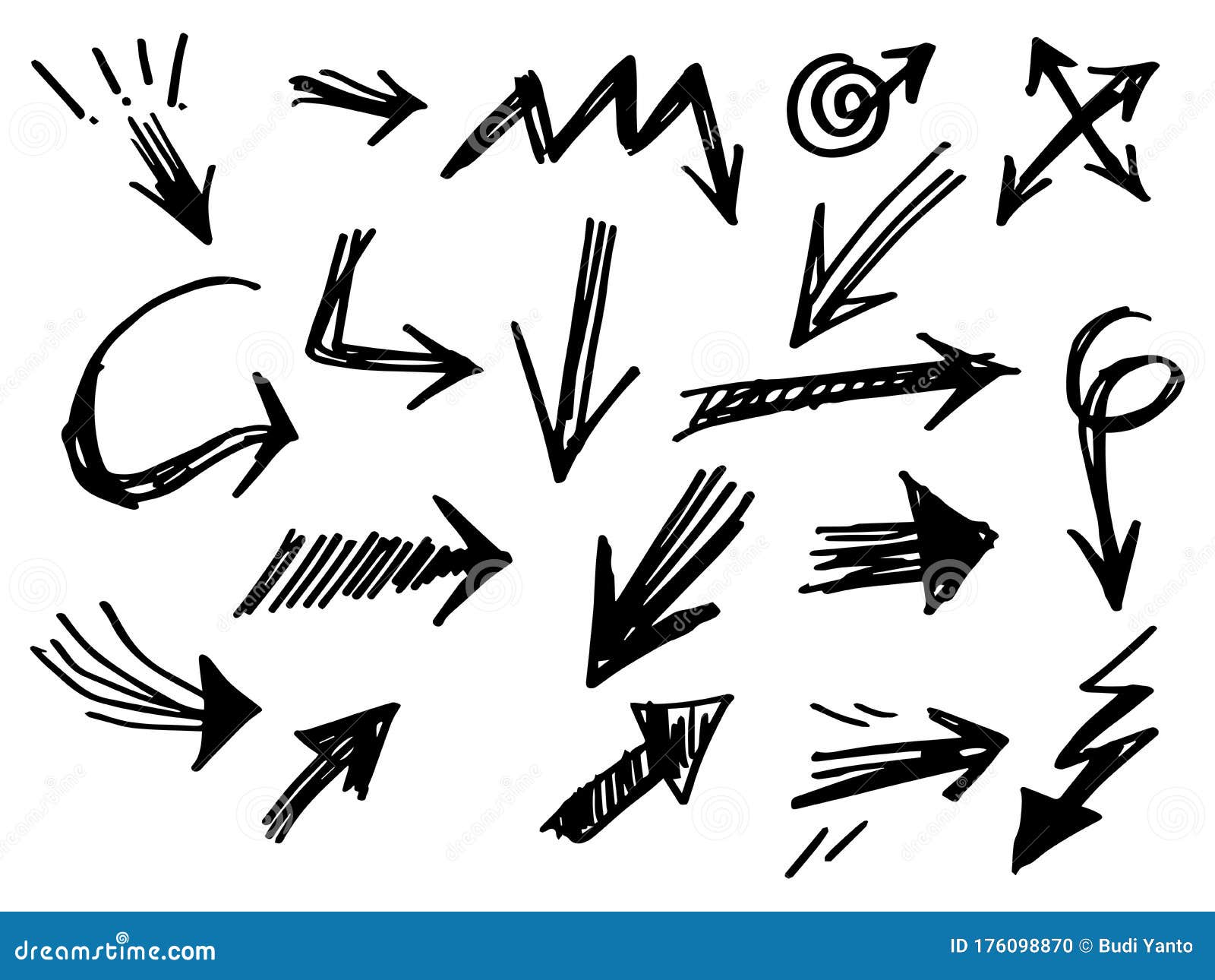 Conjunto De Setas Do Vetor De Rabisco Ilustração do Vetor - Ilustração ...