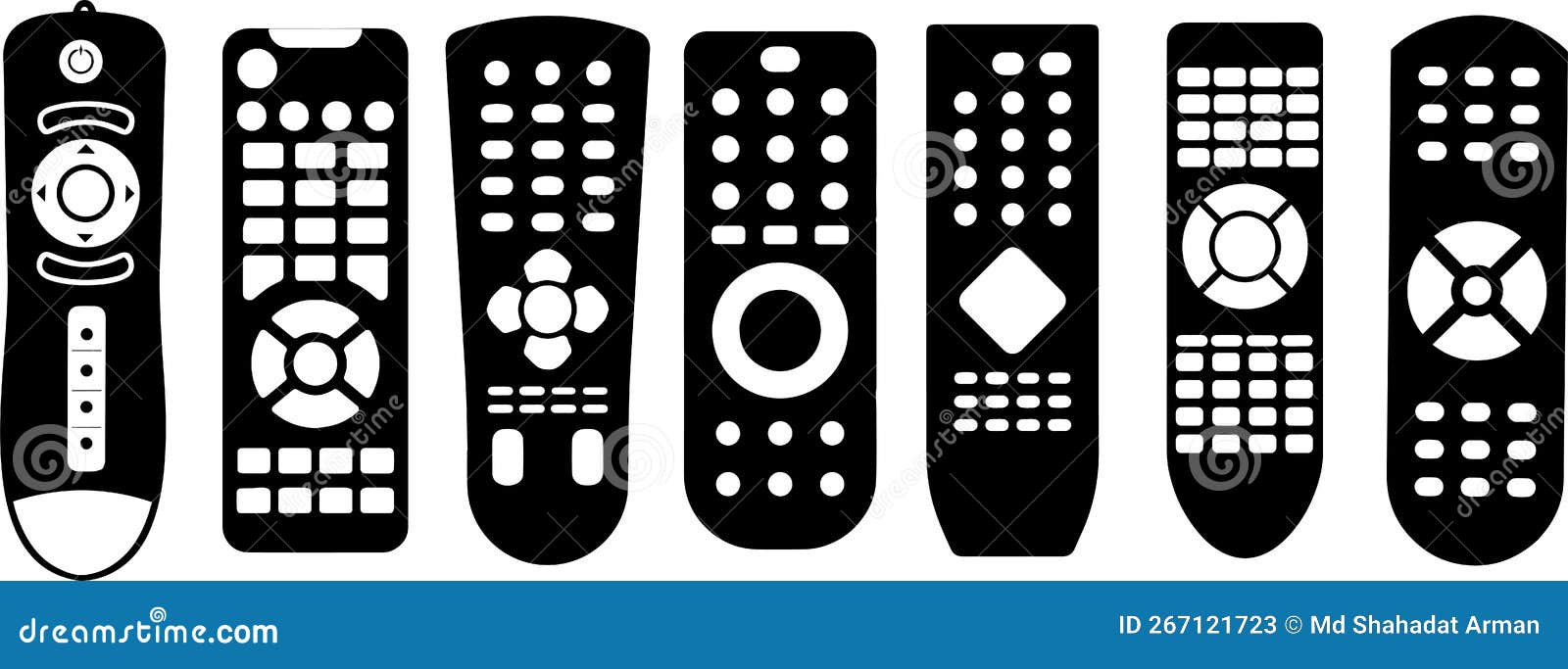 Conjunto De Siluetas De Control Remoto Ilustración del Vector ...