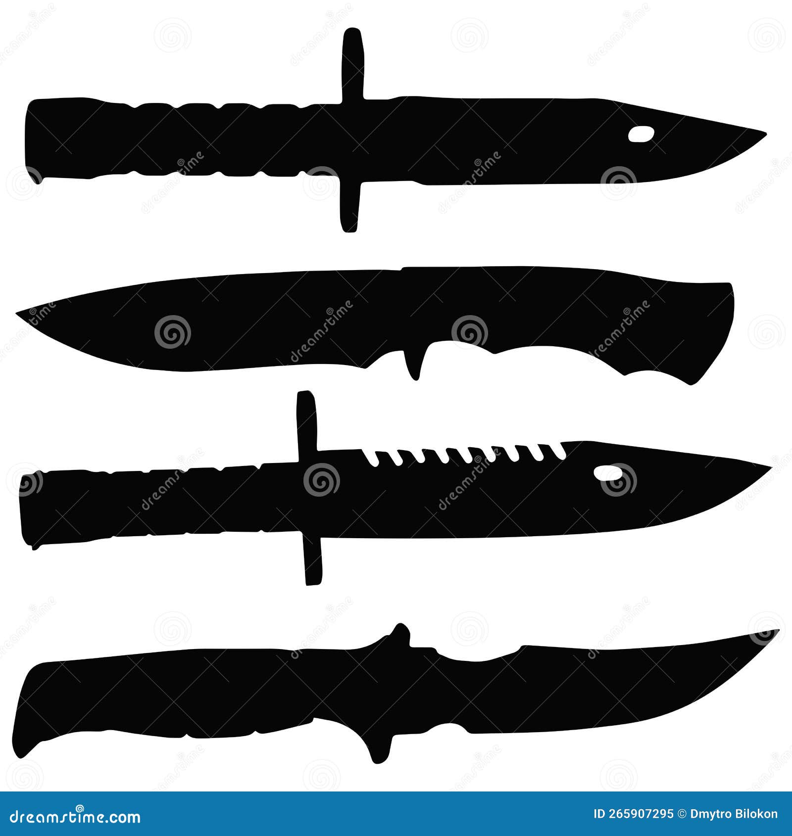 Conjunto De Siluetas De Cuchillo Conjunto De Iconos Caza Cuchillo Svg ...