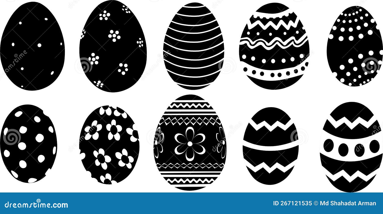 Conjunto De Siluetas De Huevo De Semana Santa Ilustración del Vector ...