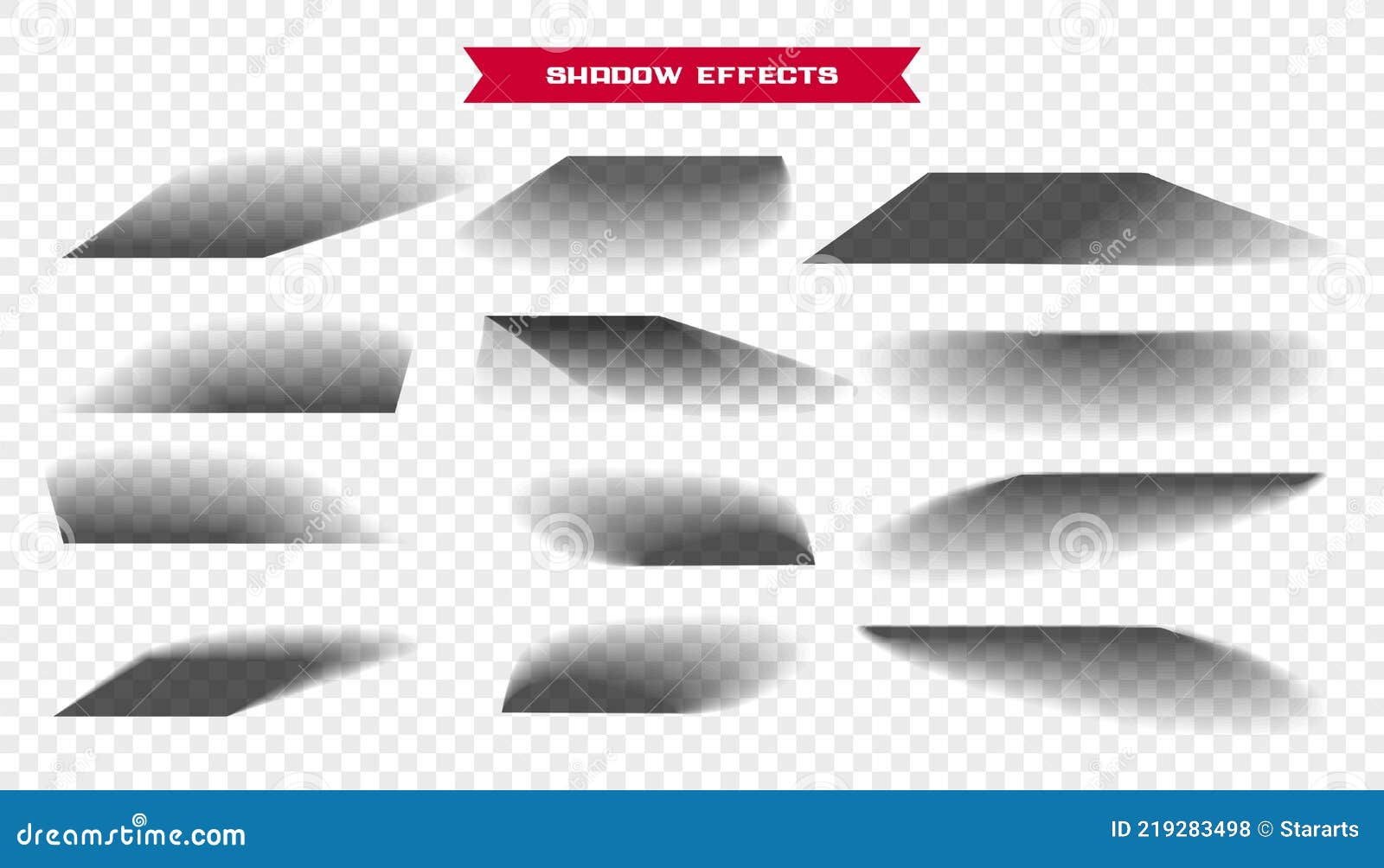 Conjunto De Sombras De Objeto No Plano De Fundo Transparente Ilustração ...