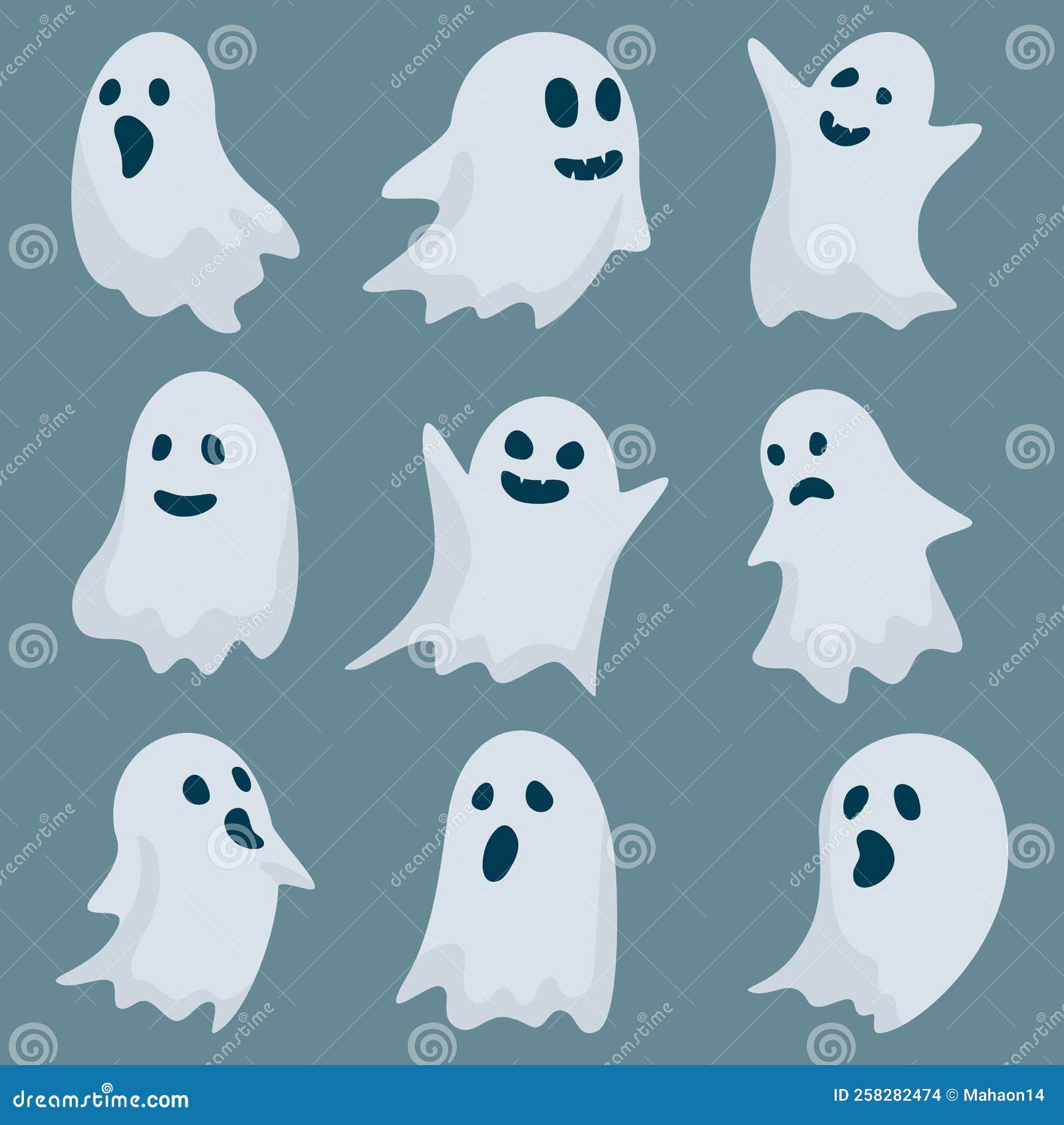 Conjunto De Spooks Para Halloween Ilustração do Vetor - Ilustração de ...