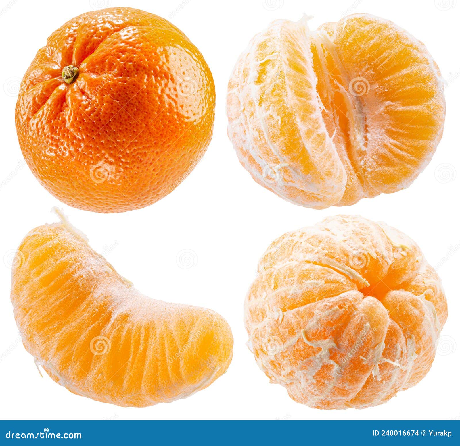 Conjunto De Tangerina Isolada Sobre Fundo Branco Foto de Stock - Imagem ...