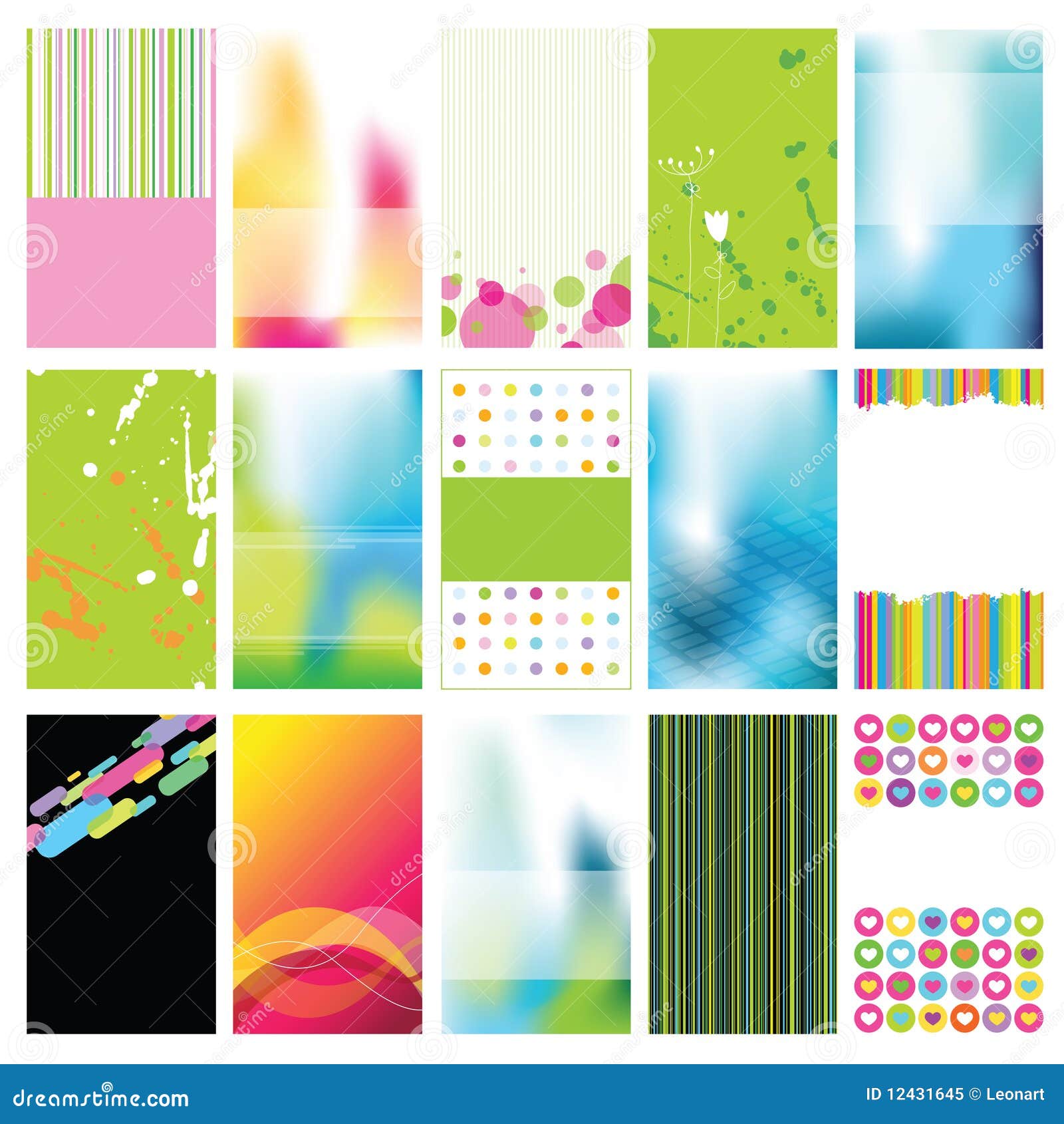 Conjunto De Tarjetas Coloridas Ilustración del Vector - Ilustración de ...