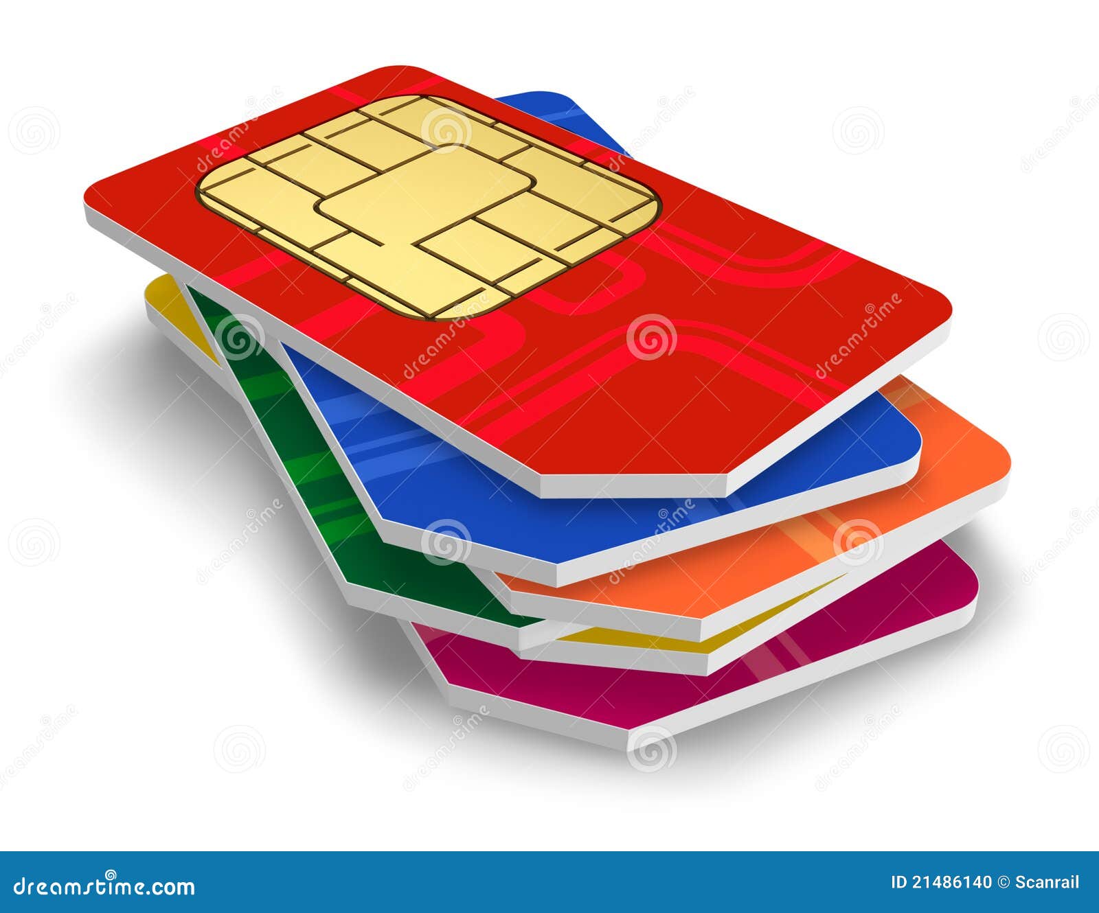 Conjunto De Tarjetas Del Color SIM Stock de ilustración - Ilustración ...