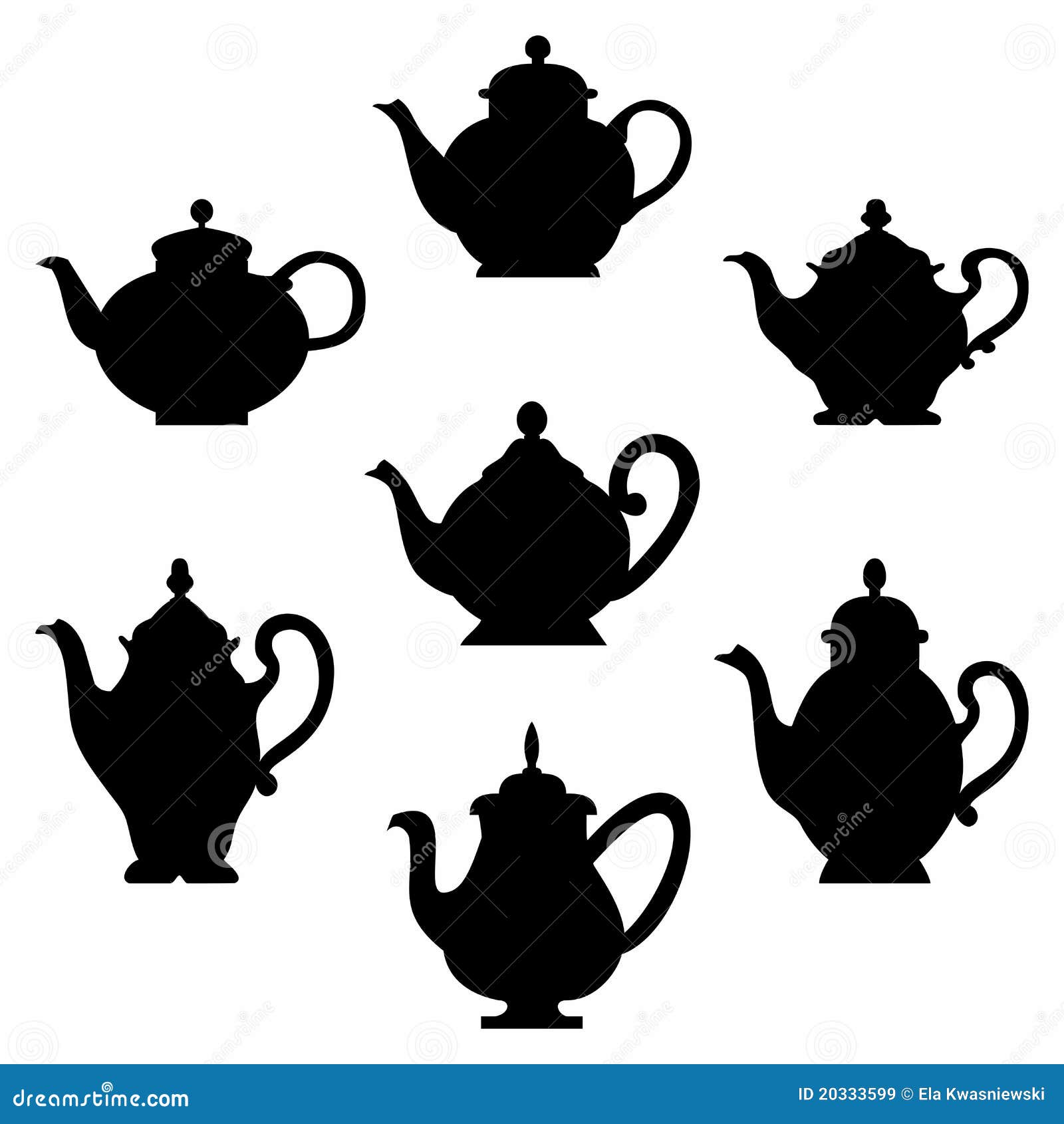 Conjunto de teteras ilustración del vector. Ilustración de kitchenware ...