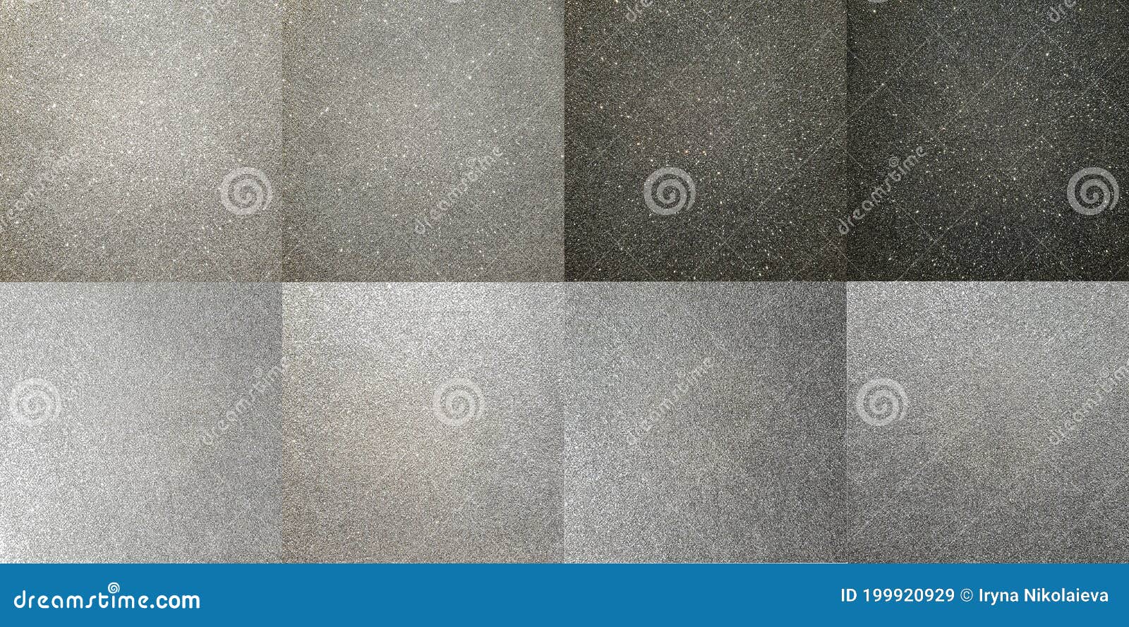 Conjunto De Texturas De Brilho Prateado Com Gradiente De Cor Cinza ...