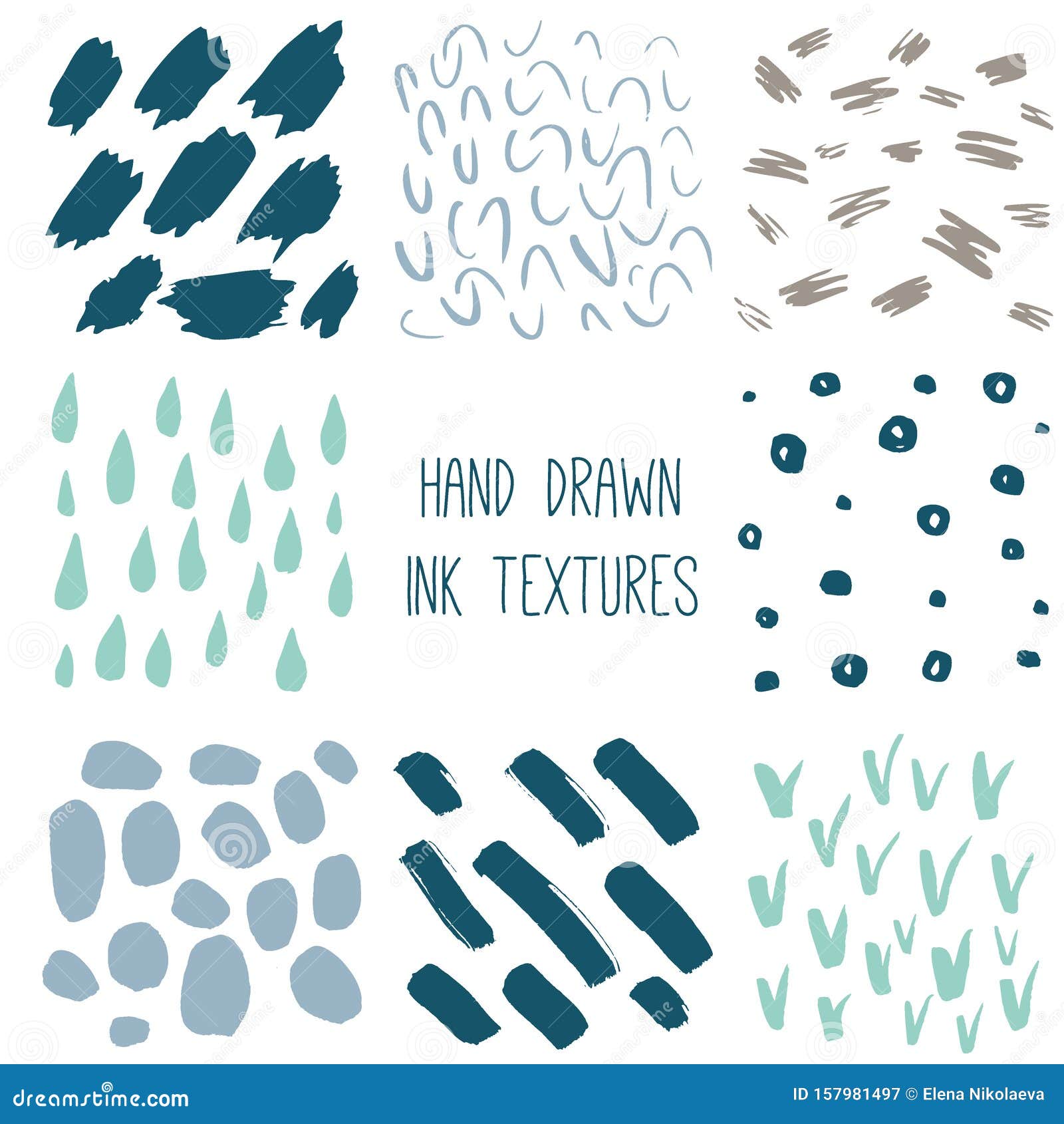 Conjunto De 8 Texturas Dibujadas a Mano Ilustración del Vector ...