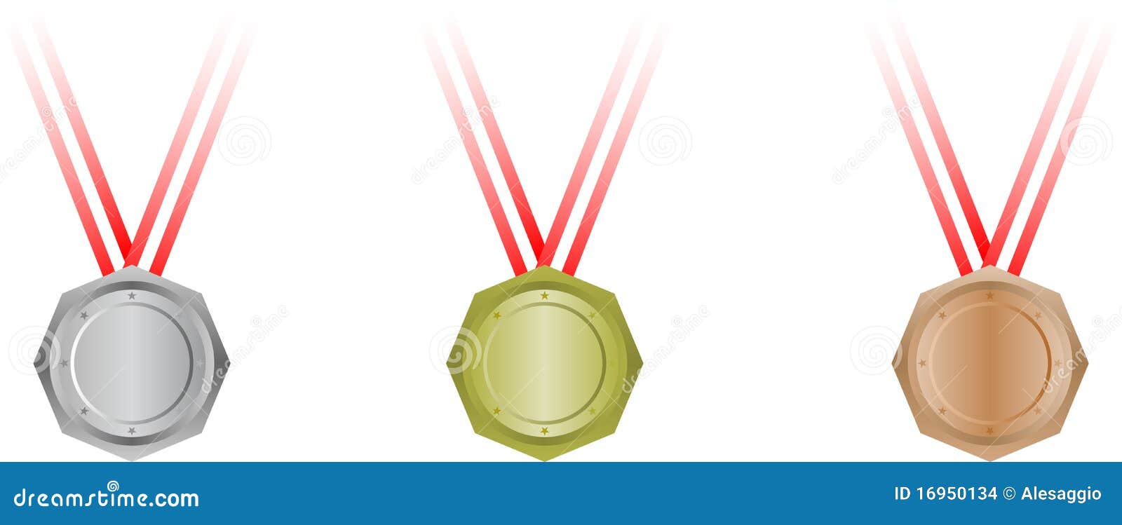 Conjunto De Tres Medallas Octagonales Ilustración del Vector ...