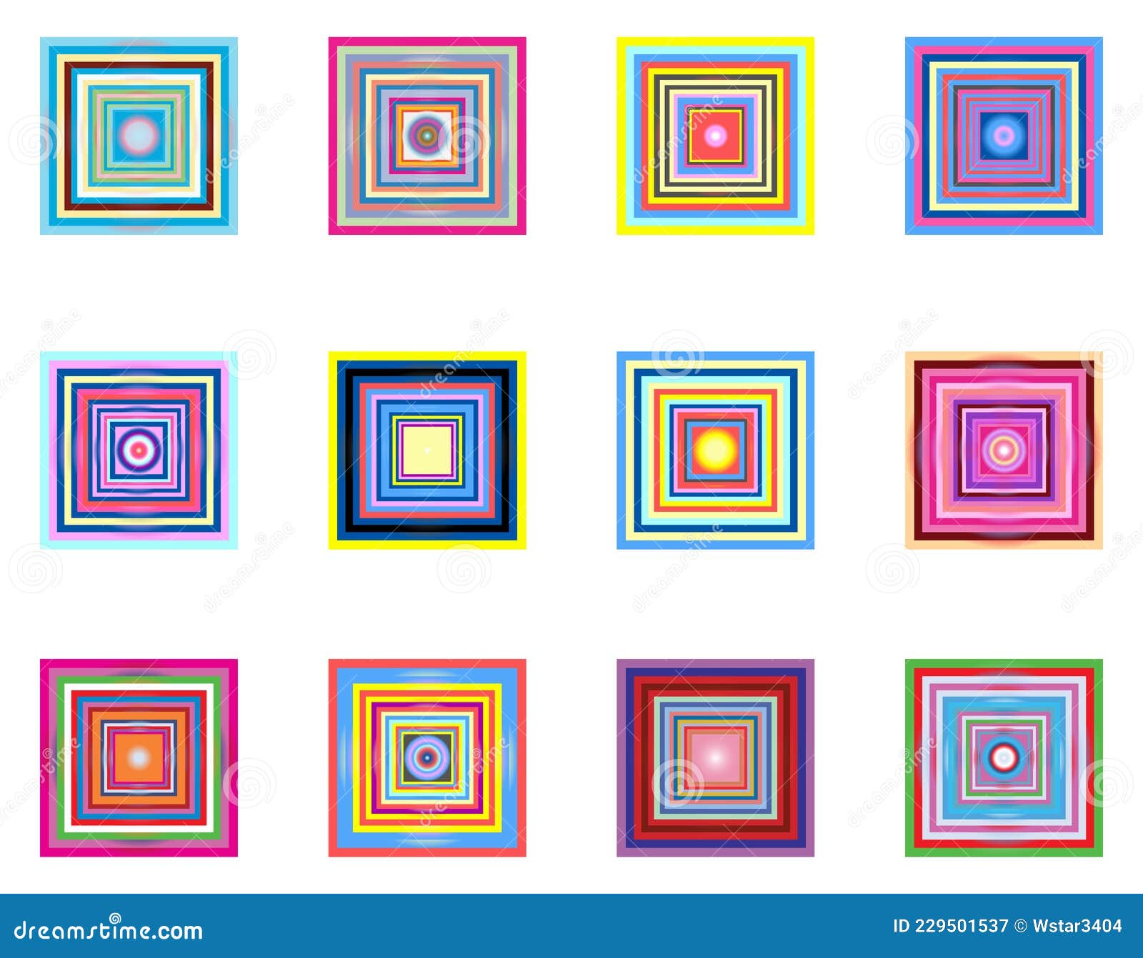 Conjunto De Varios Elementos Vectoriales De Color Cuadrado Ilustración ...