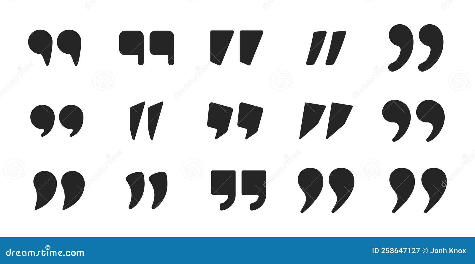 Conjunto De Vectores De Iconos De Comillas. Conjunto De Comillas Ilustración del Vector ...