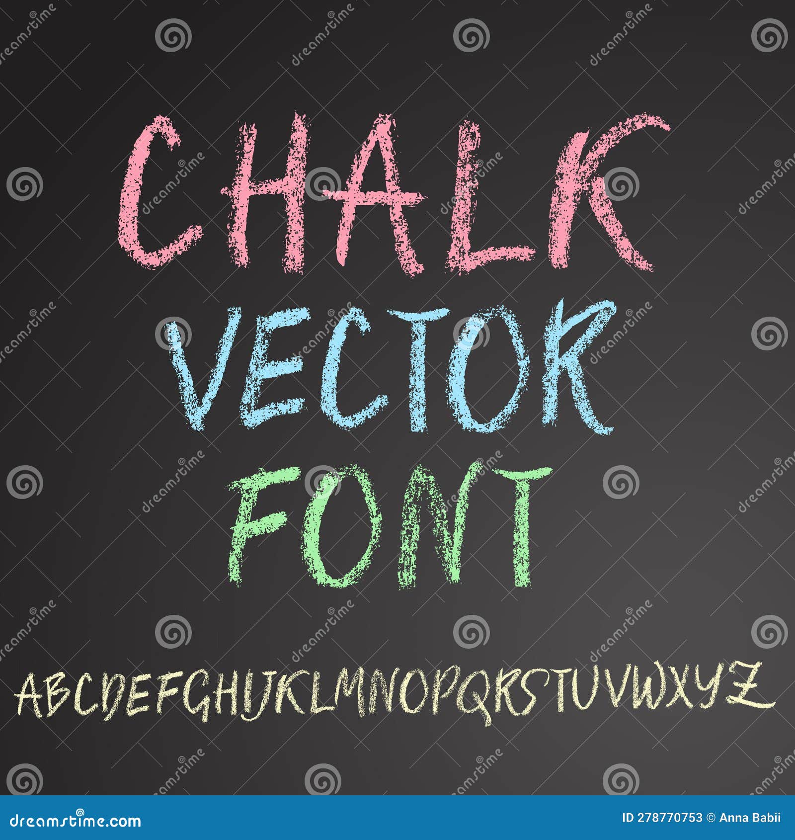 Conjunto De Vectores De Letras De Pizarra Ilustración del Vector ...