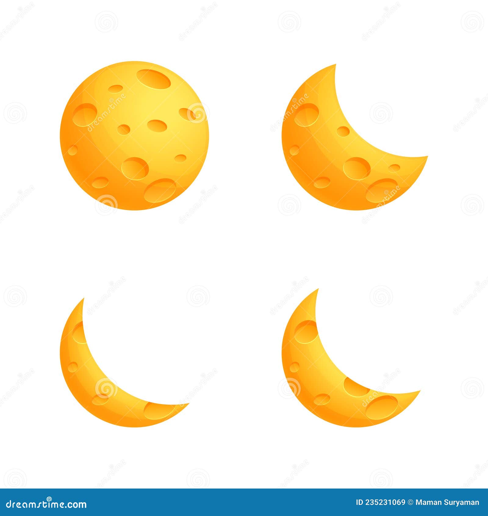 Conjunto de vetores da lua ilustração do vetor. Ilustração de objeto ...