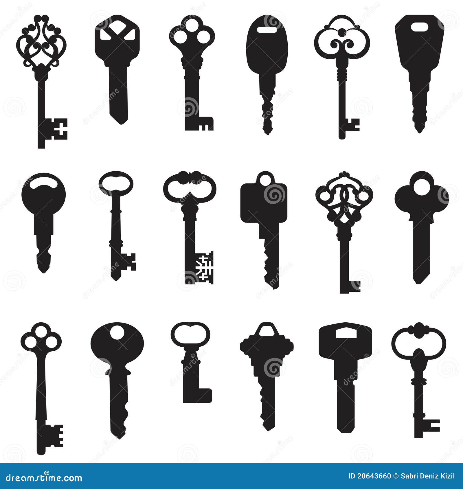 Conjunto del clave ilustración del vector. Ilustración de conjunto ...