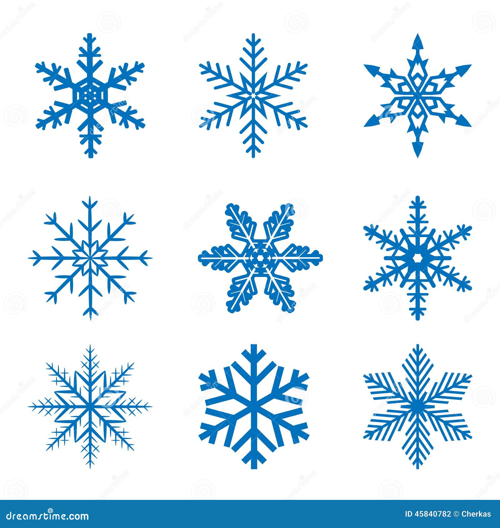 Conjunto del copo de nieve ilustración del vector. Ilustración de ...