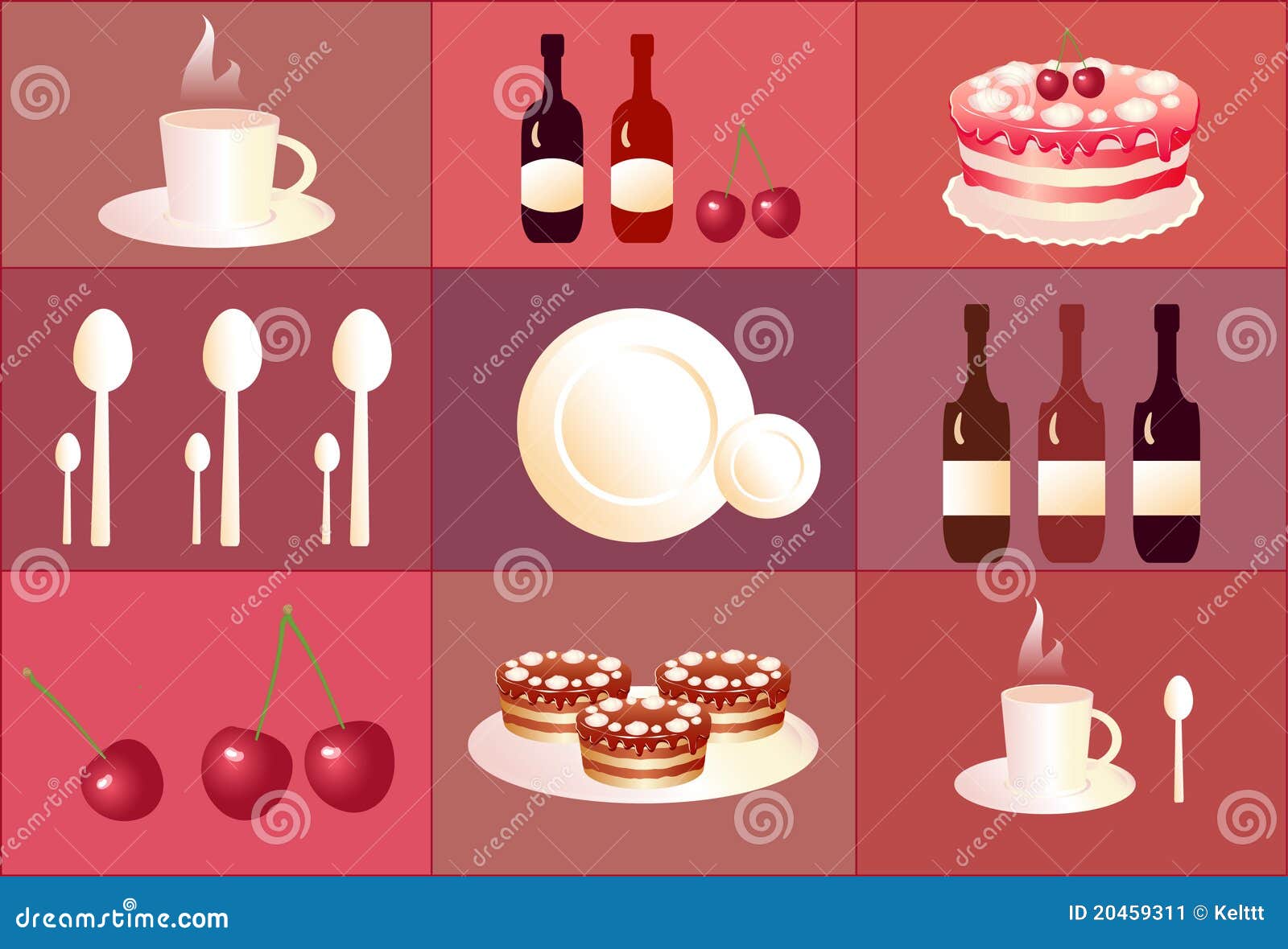 Conjunto Del Desierto De Los Iconos Ilustración del Vector ...