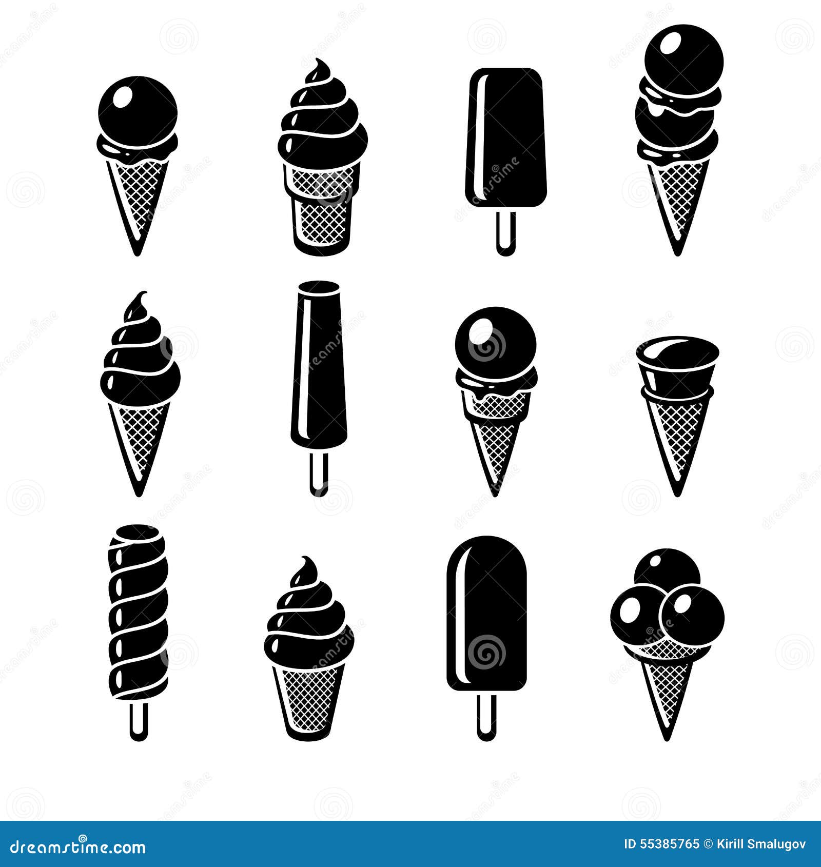 Conjunto del helado Vector ilustración del vector. Ilustración de fondo ...