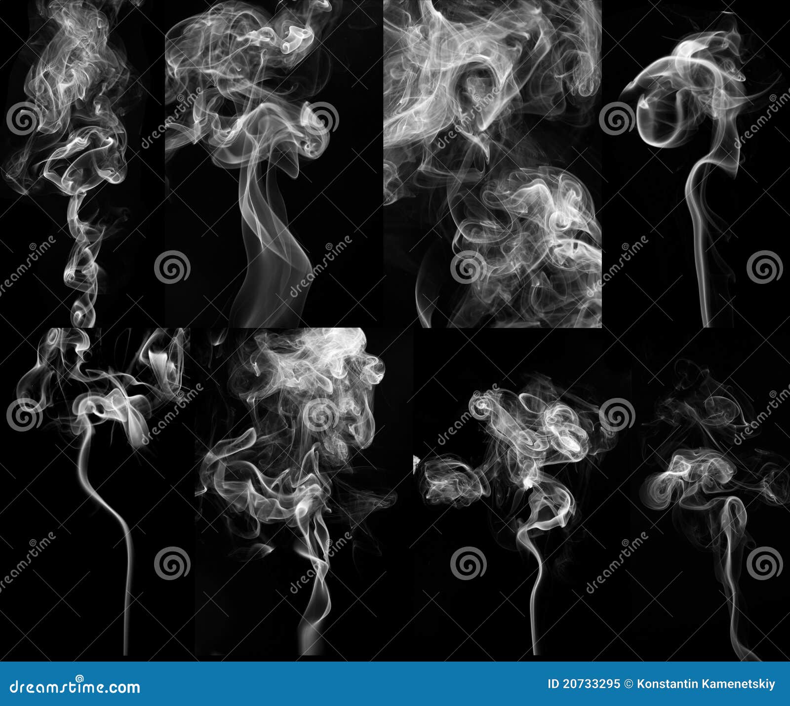Conjunto Del Humo Del Cigarrillo. Imagen de archivo - Imagen de blanco ...