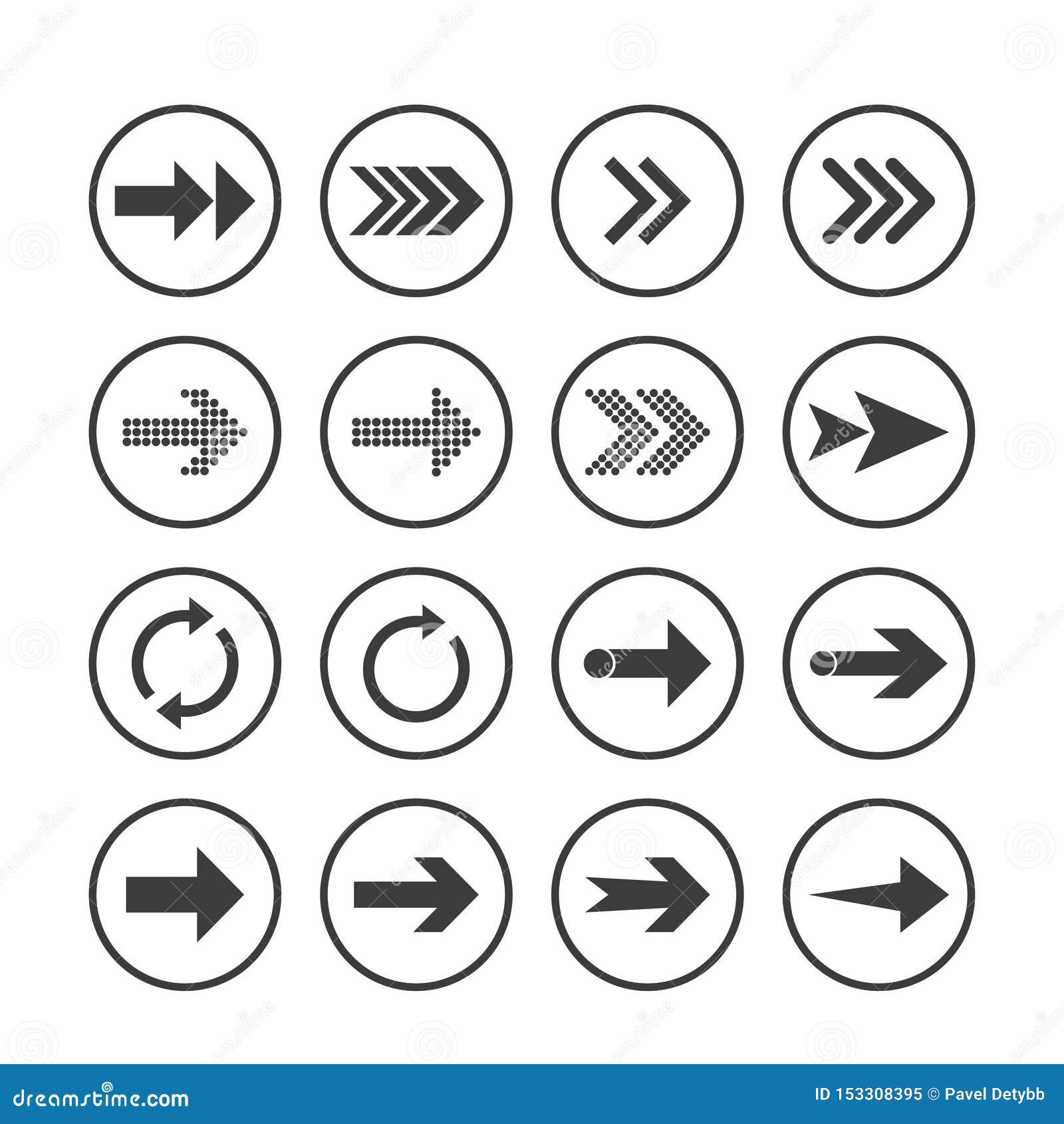 Conjunto Del Icono De La Flecha Ejemplo Del Vector, Dise?o Plano Stock ...