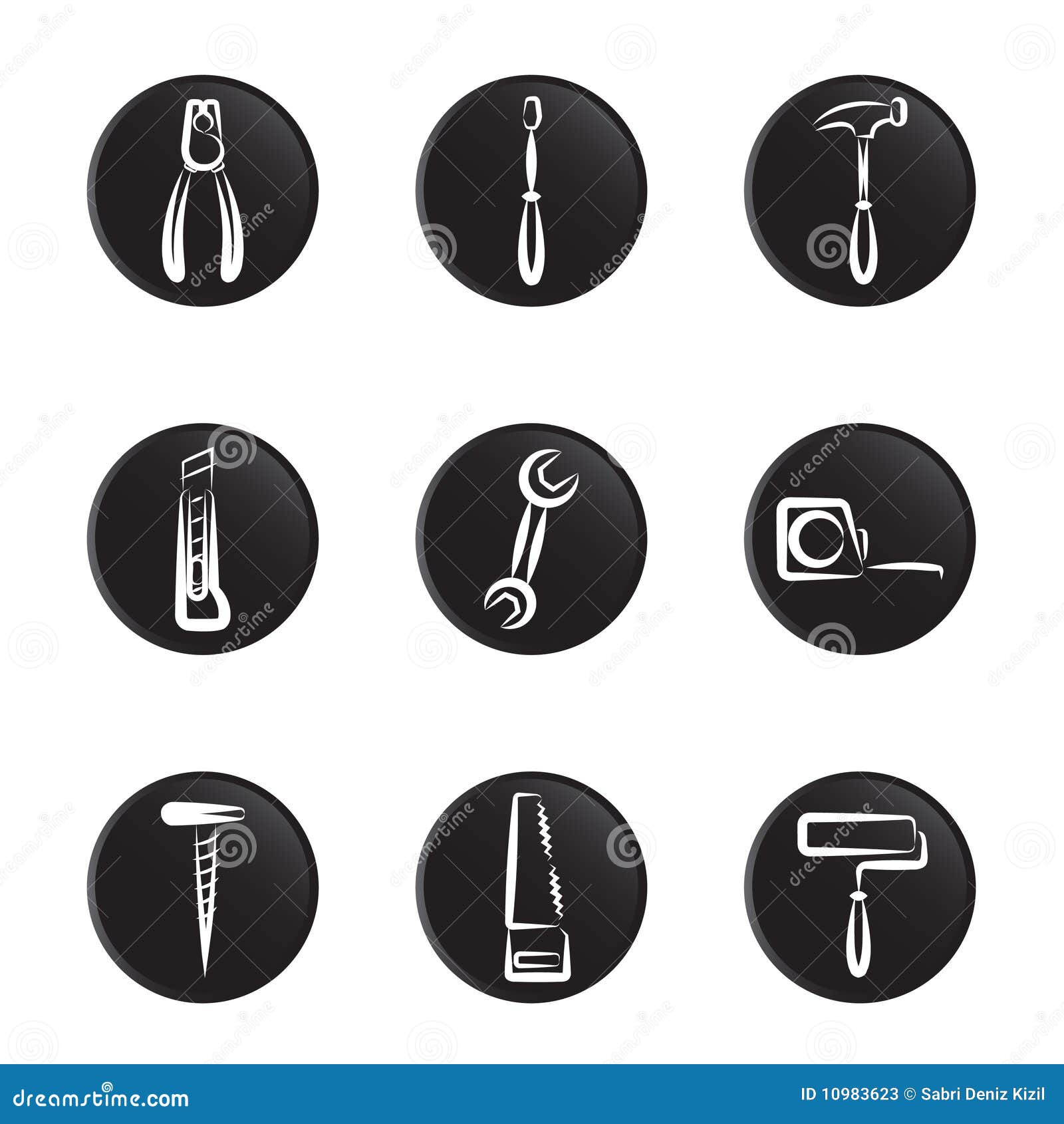 Conjunto Del Icono De La Herramienta Ilustración del Vector ...