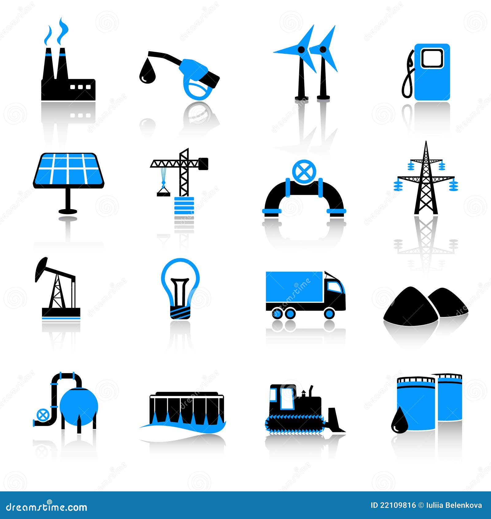 Conjunto Del Icono De La Industria Ilustración del Vector - Ilustración ...