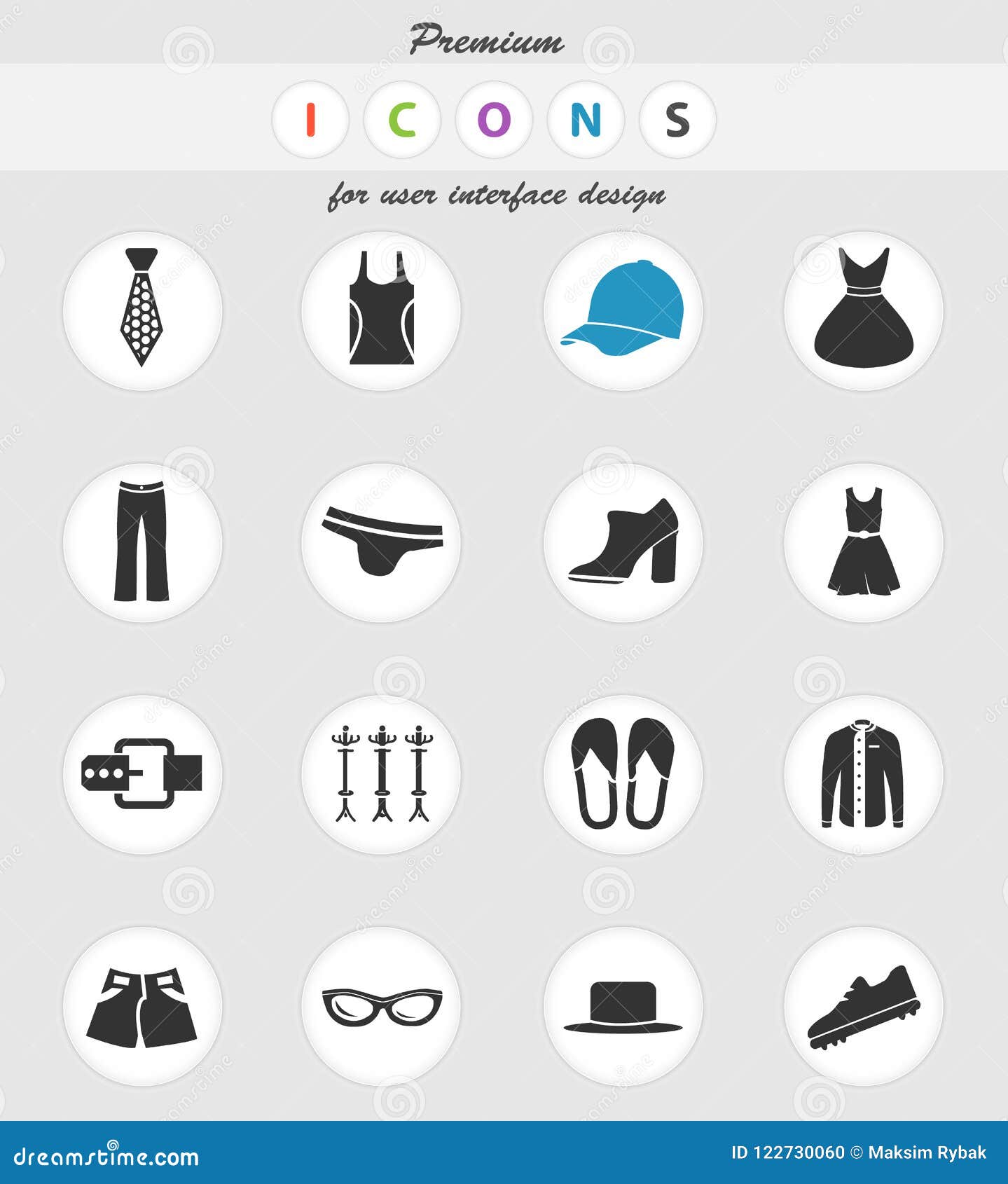 Conjunto Del Icono De La Ropa Ilustración del Vector - Ilustración de ...