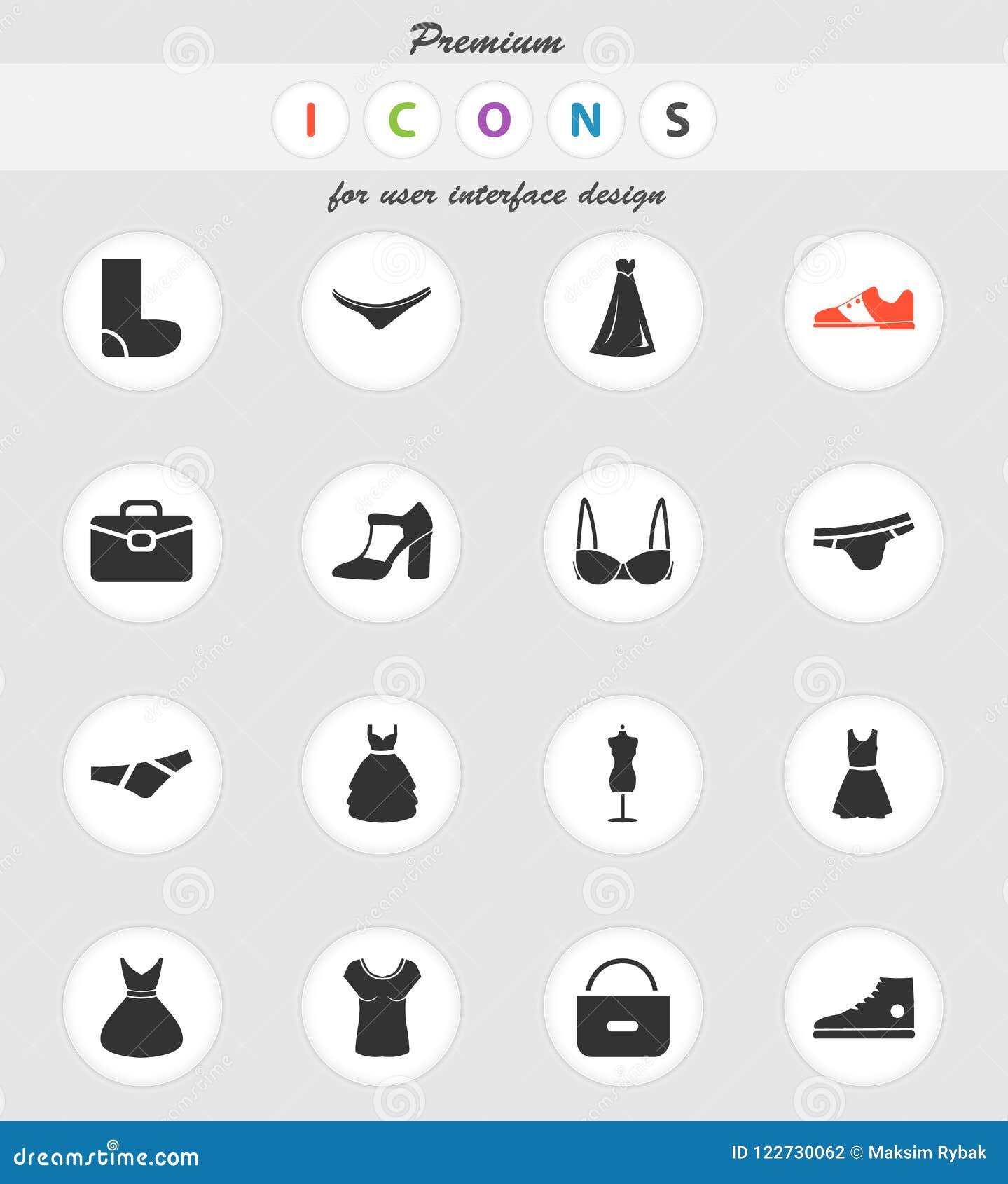 Conjunto Del Icono De La Ropa Ilustración del Vector - Ilustración de ...