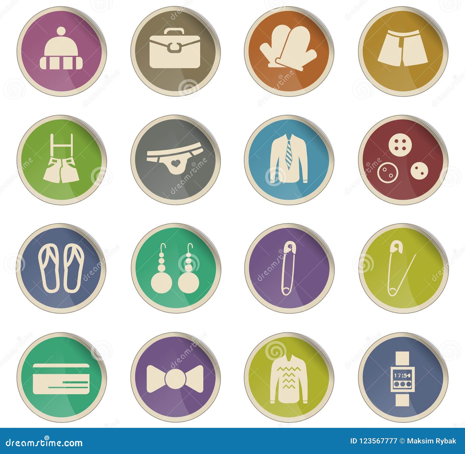 Conjunto Del Icono De La Ropa Ilustración del Vector - Ilustración de ...