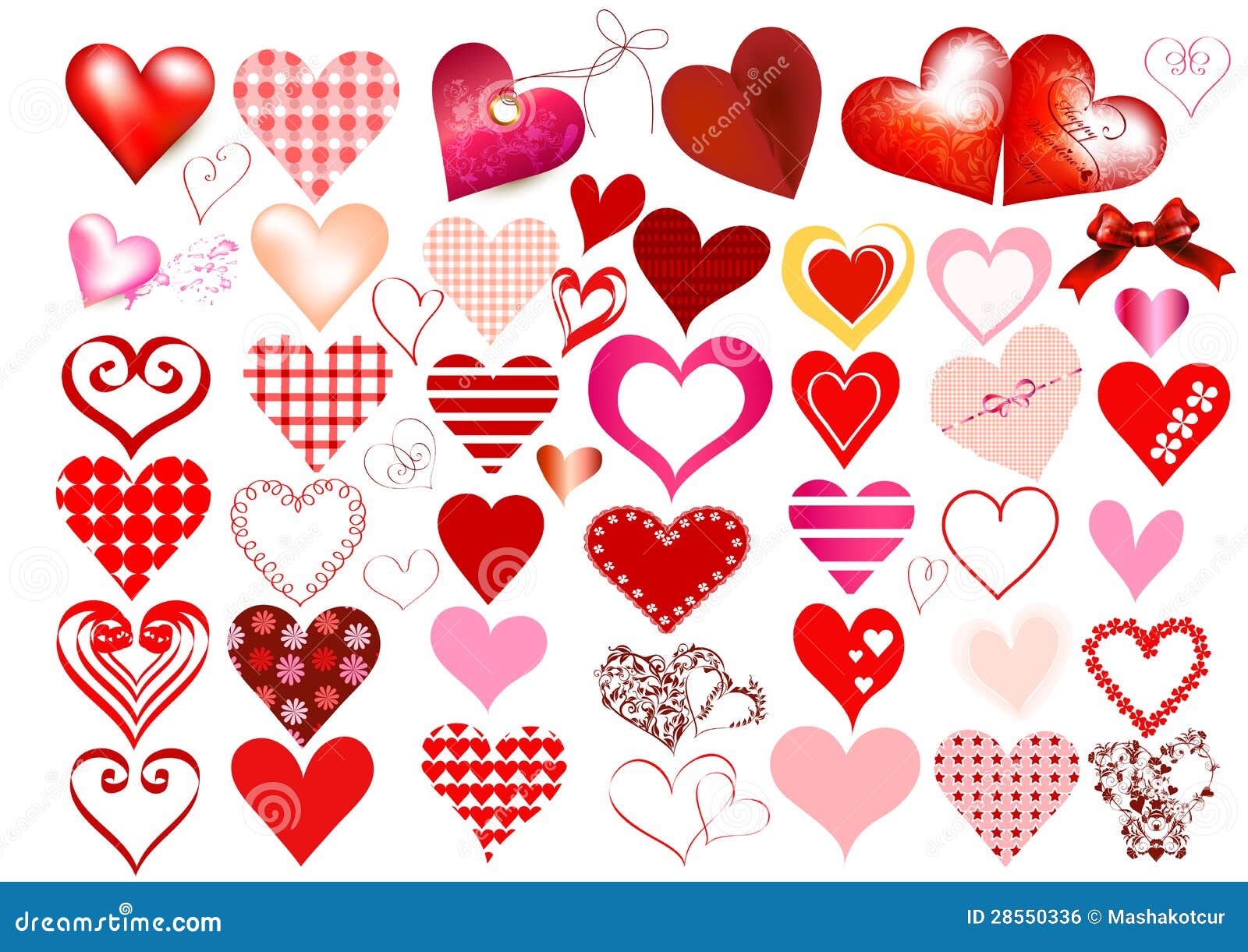 Conjunto Del Icono De Los Corazones Ilustración del Vector ...