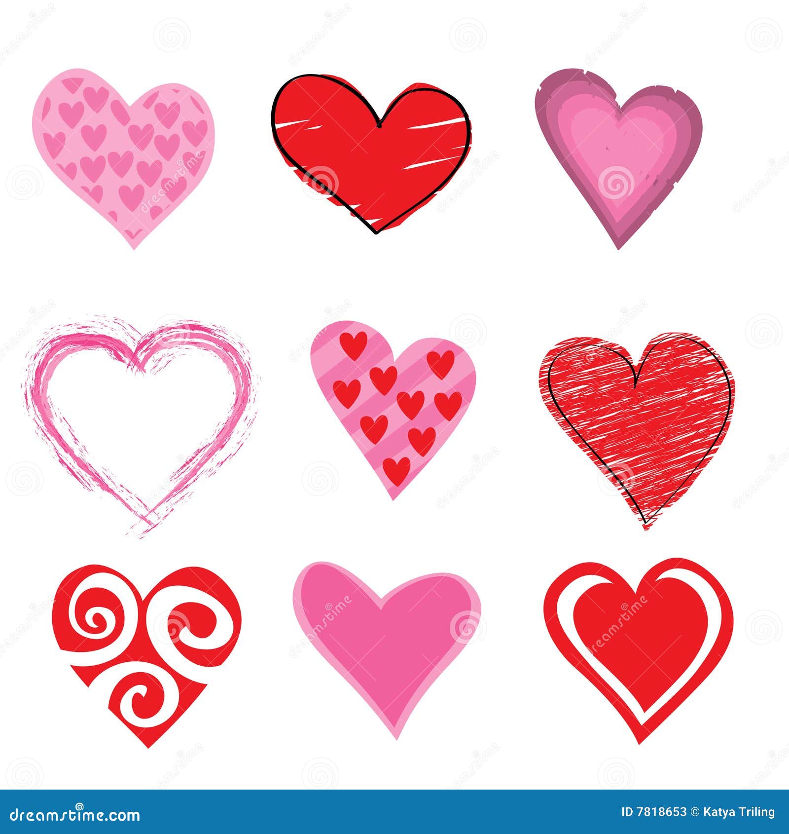 Conjunto Del Icono De Los Corazones Ilustración del Vector ...