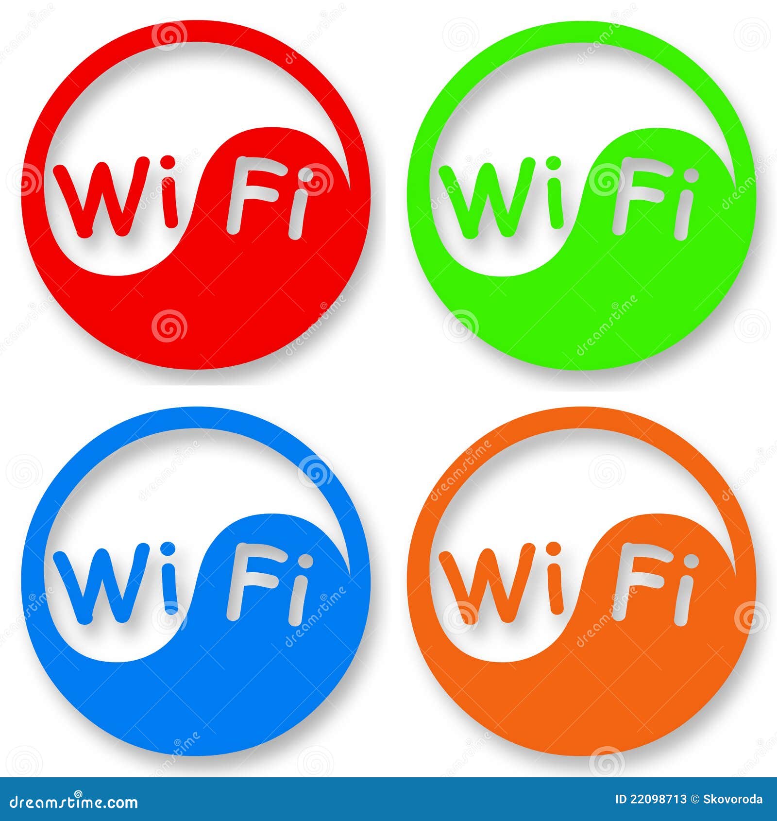 Conjunto Del Icono De Wi-Fi Stock de ilustración - Ilustración de ...