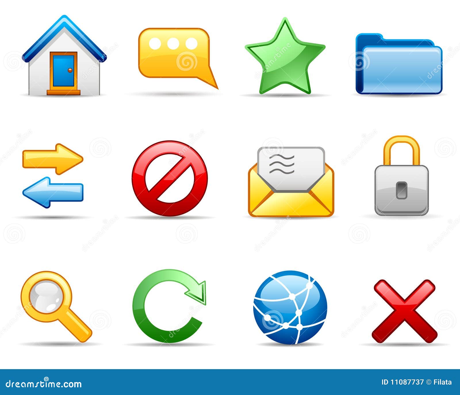 Conjunto Del Icono Del Internet Ilustración del Vector - Ilustración de ...