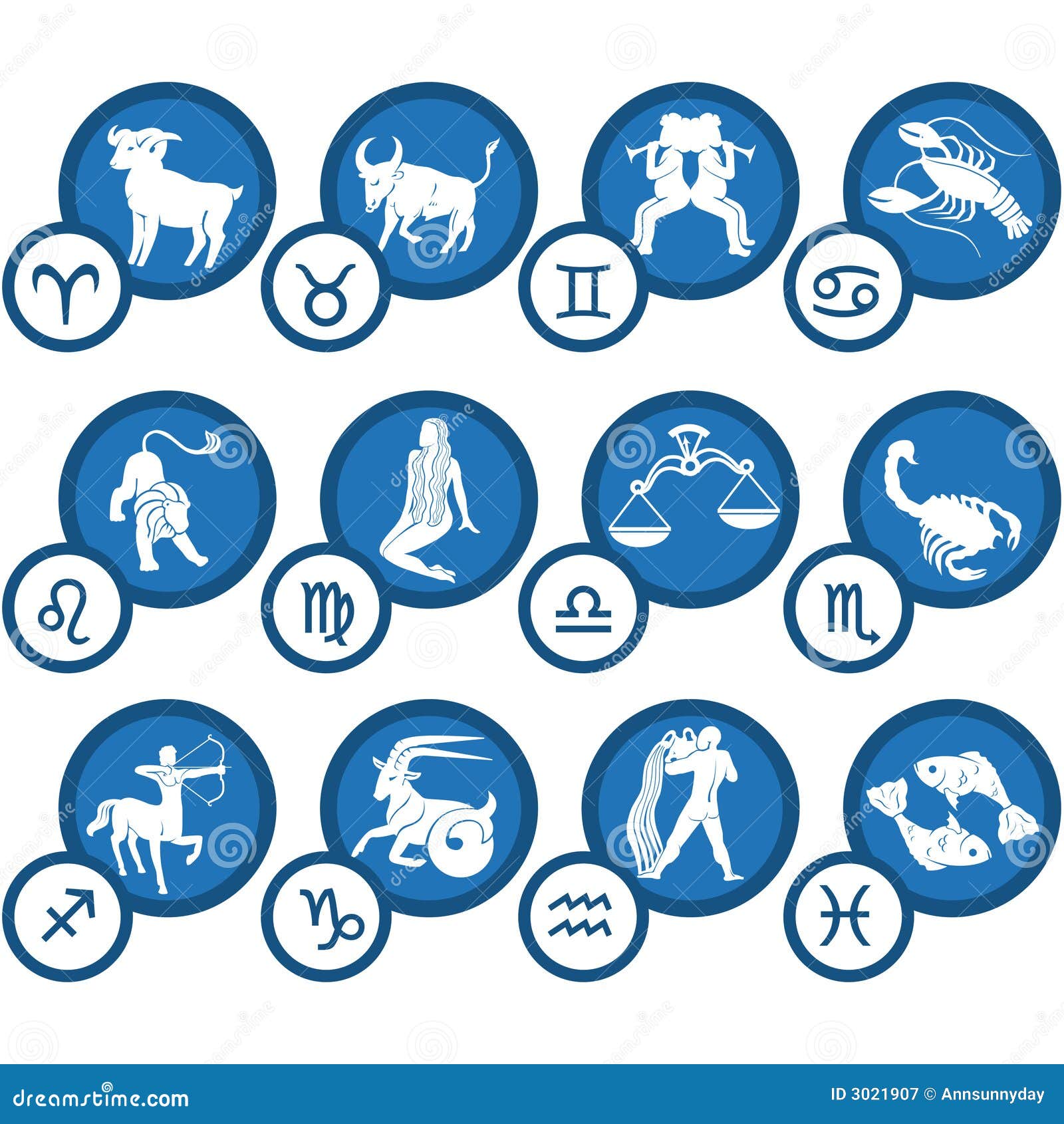 Conjunto Del Icono Del Zodiaco Ilustración del Vector - Ilustración de ...