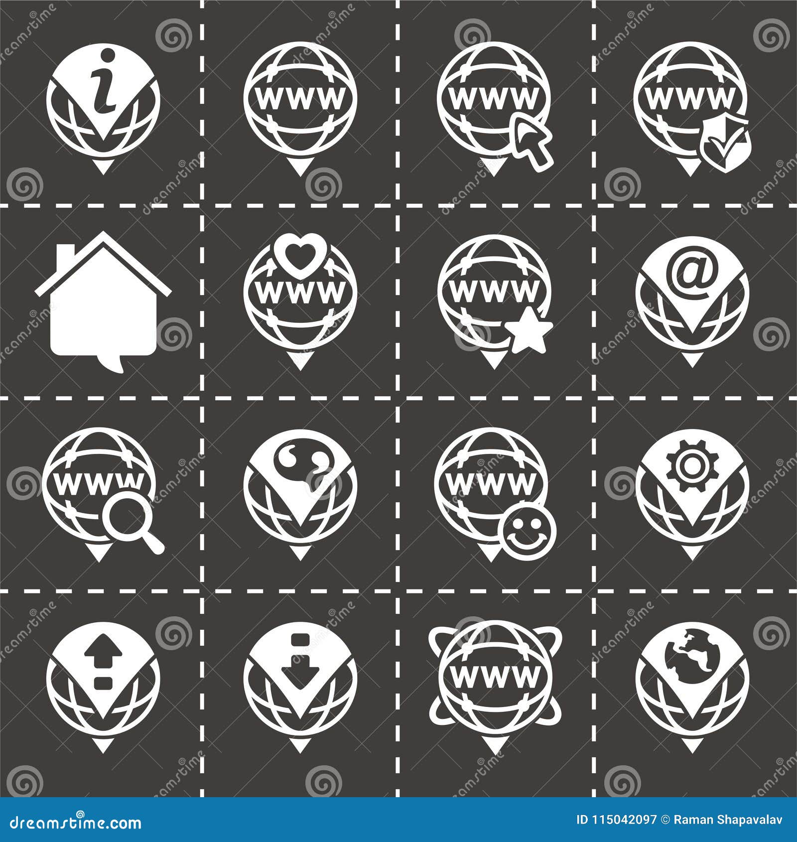 Conjunto Del Icono Del Internet Del Vector Ilustración del Vector ...