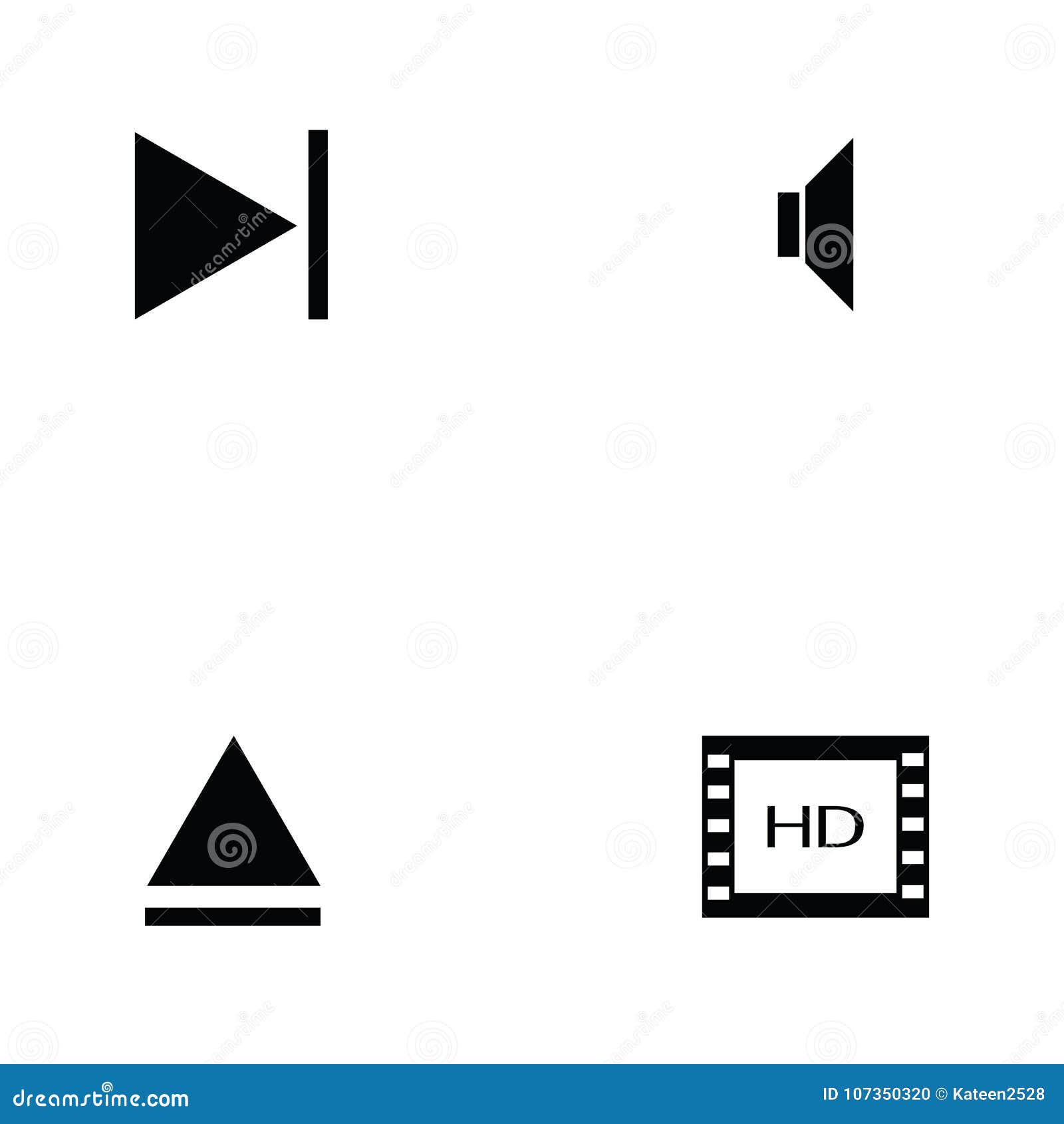 Conjunto Del Icono Del Reproductor Multimedia Ilustración del Vector ...