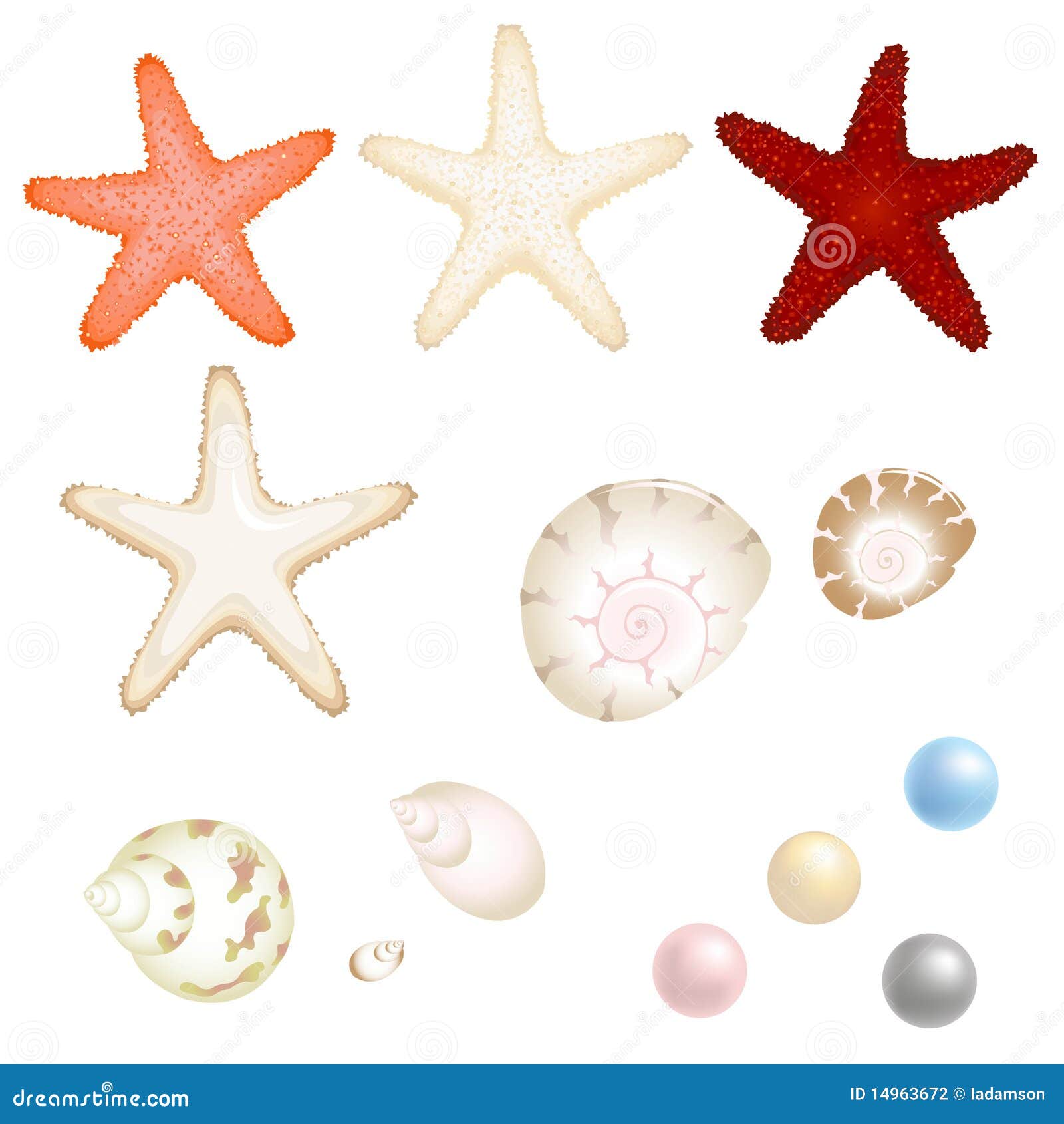 Conjunto Del Mar Del Vector. Vector Ilustración del Vector ...