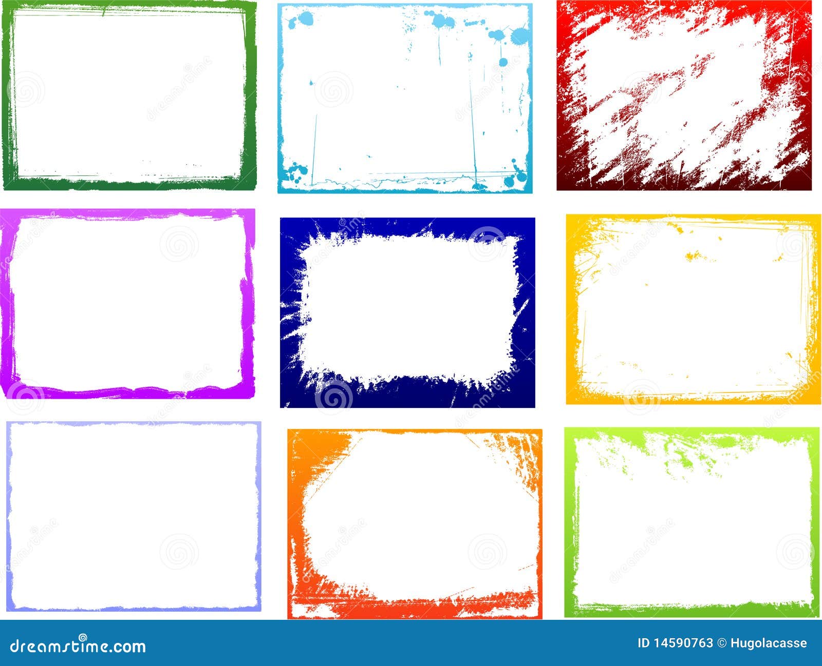 Conjunto Del Marco Del Color De Grunge Ilustración del Vector ...