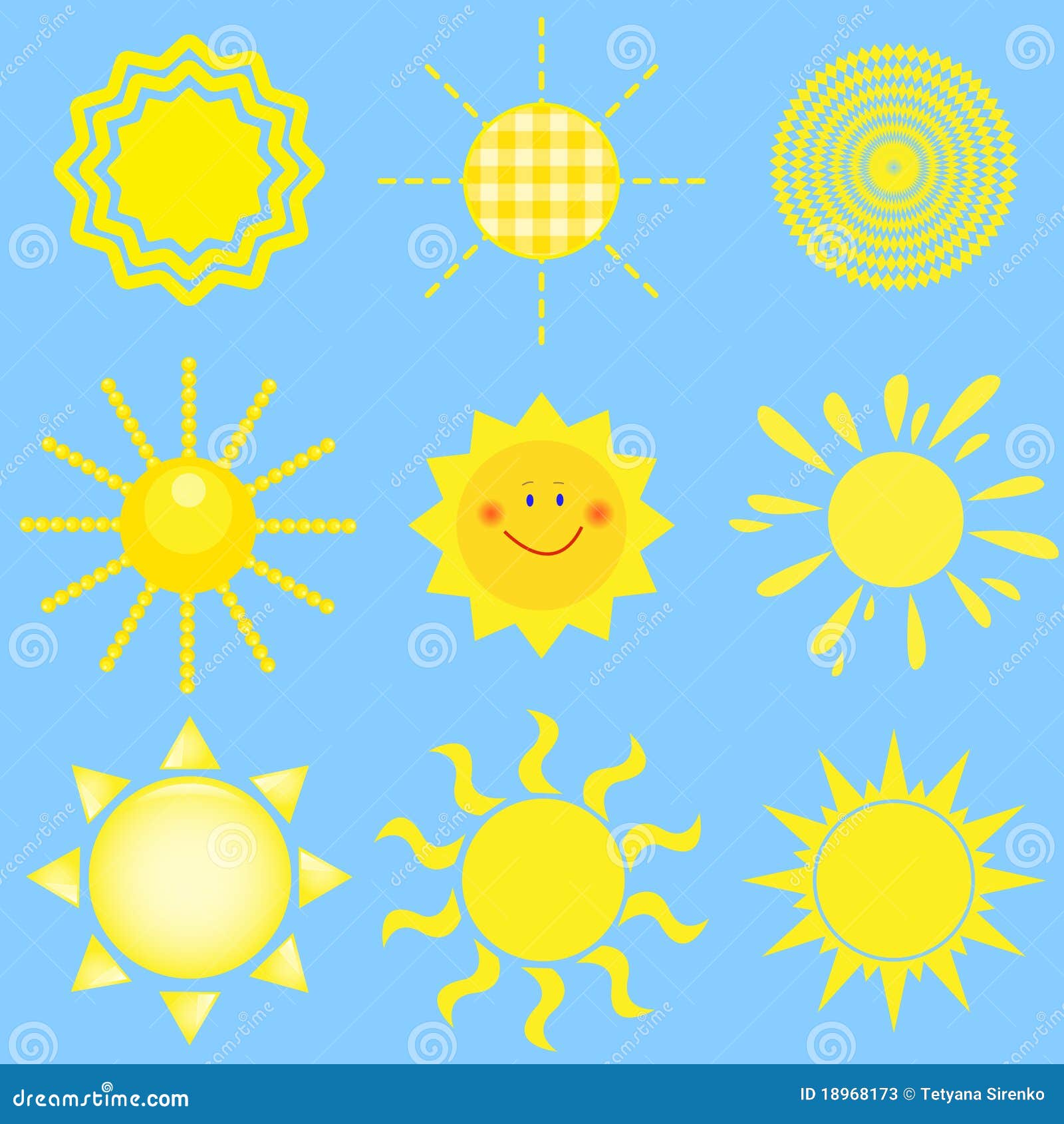 Conjunto Del Sol Del Vector Ilustración del Vector - Ilustración de ...