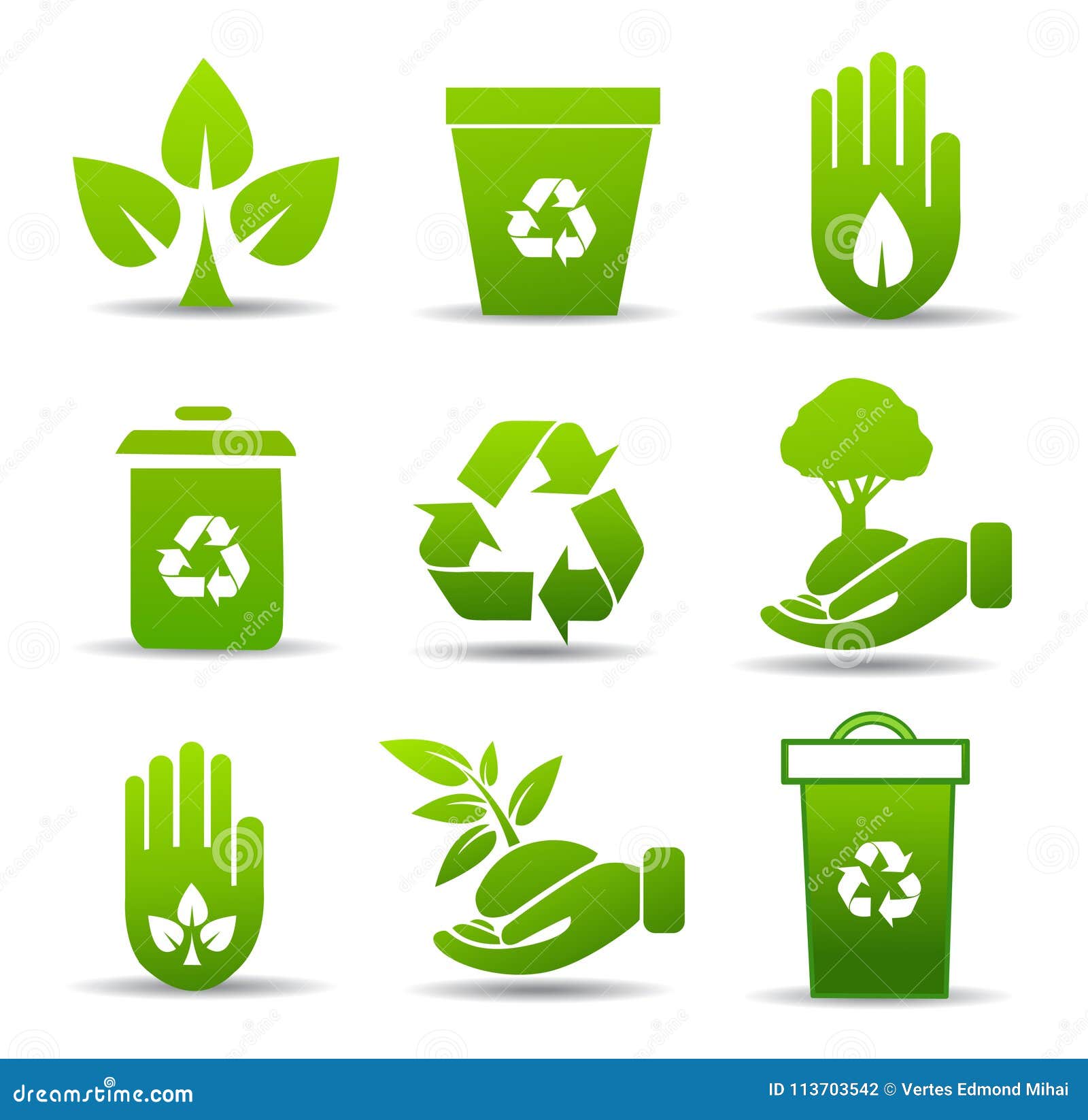 Conjunto Del Vector De Ambiental/de Reciclar Iconos Ilustración del ...