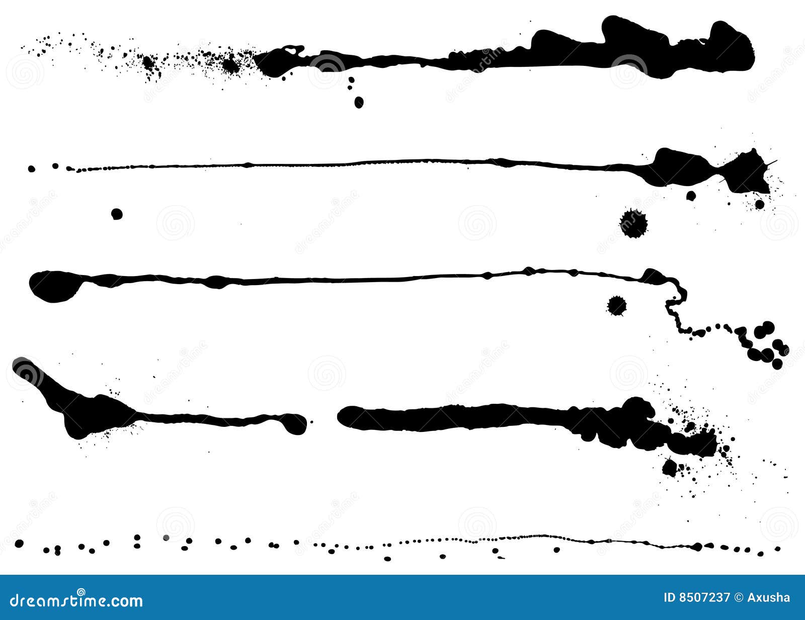 Conjunto Del Vector De Diversos Movimientos De La Tinta Ilustración del ...