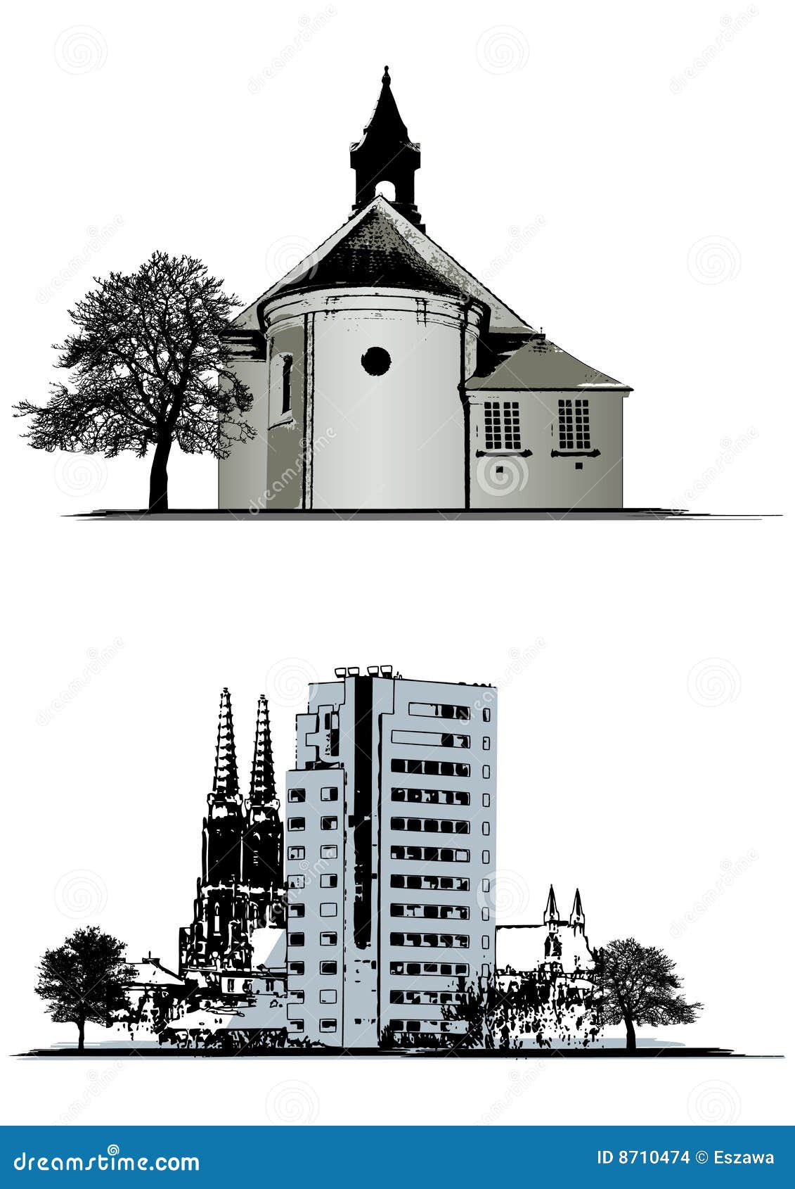 Conjunto Del Vector De Edificios Ilustración del Vector - Ilustración ...