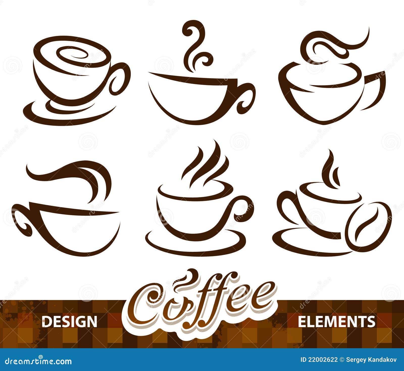 Conjunto Del Vector De Elementos Del Diseño Del Café Ilustración del ...