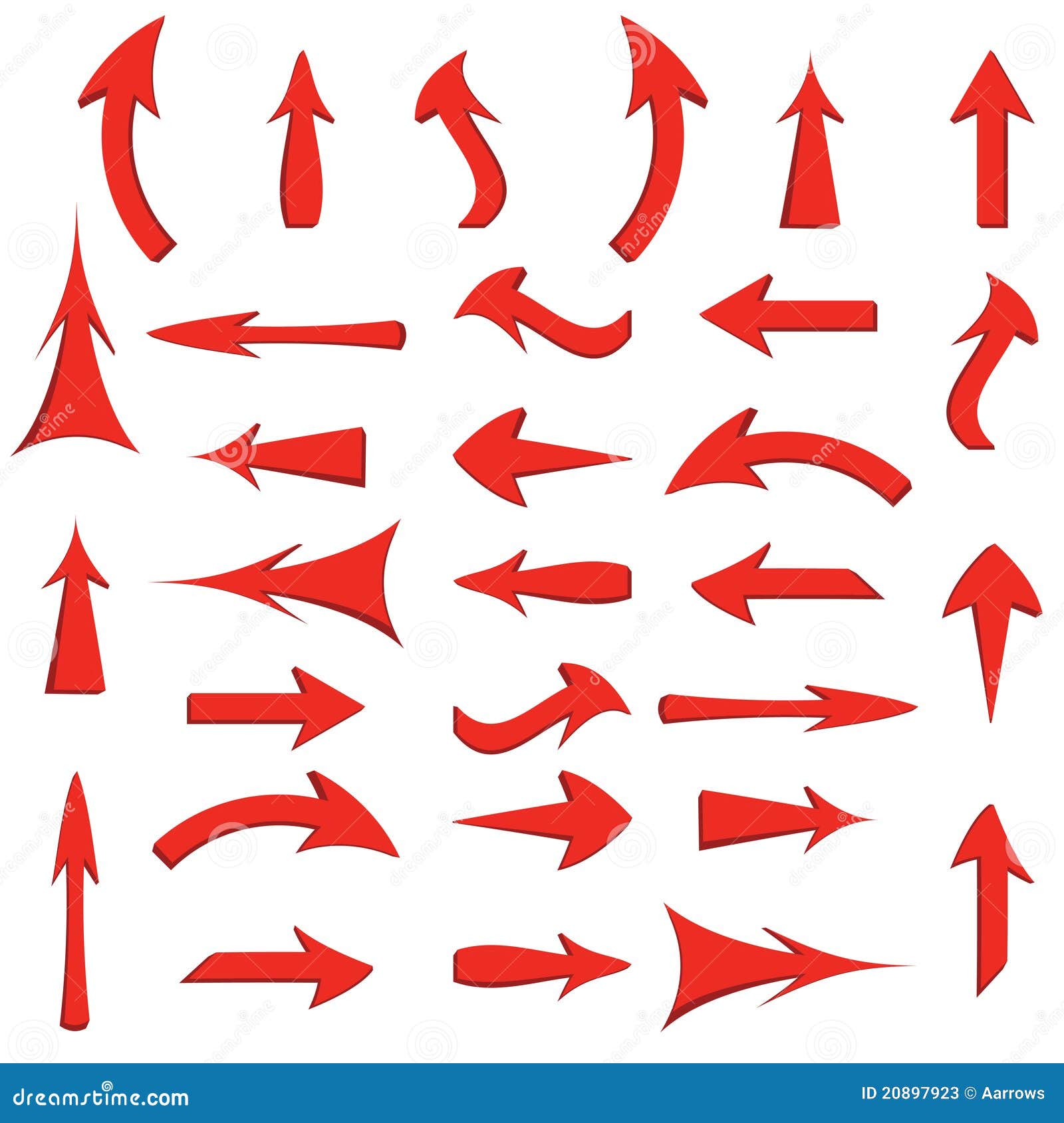 Conjunto Del Vector De Flechas Rojas Ilustración del Vector ...