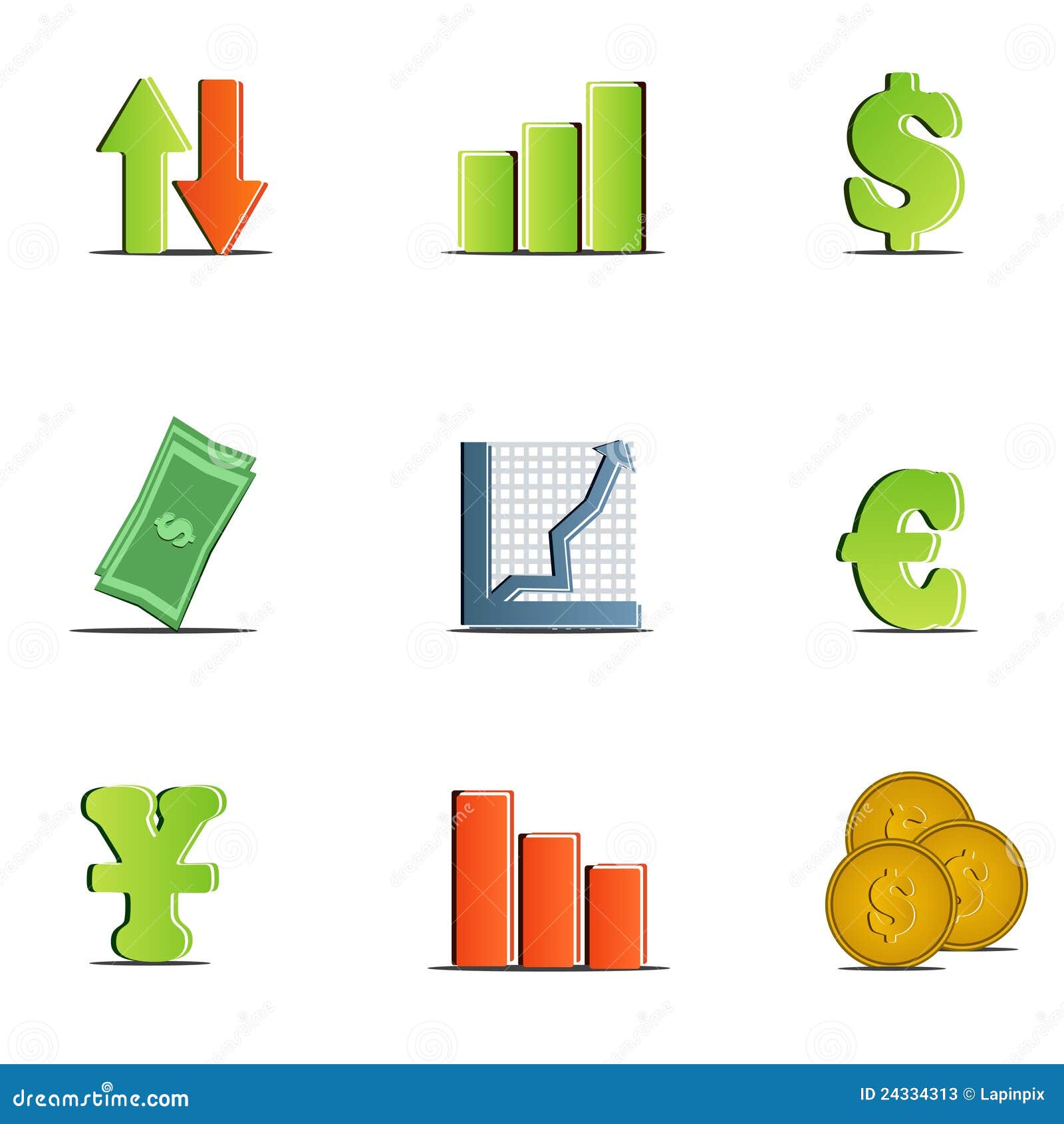 Conjunto Del Vector De Iconos De Las Finanzas Ilustración del Vector ...