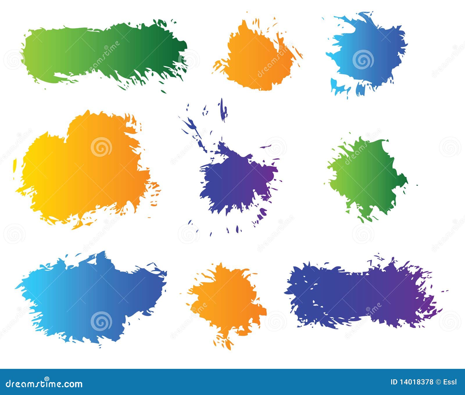 Conjunto Del Vector De Manchas Blancas /negras Del Color Ilustración ...