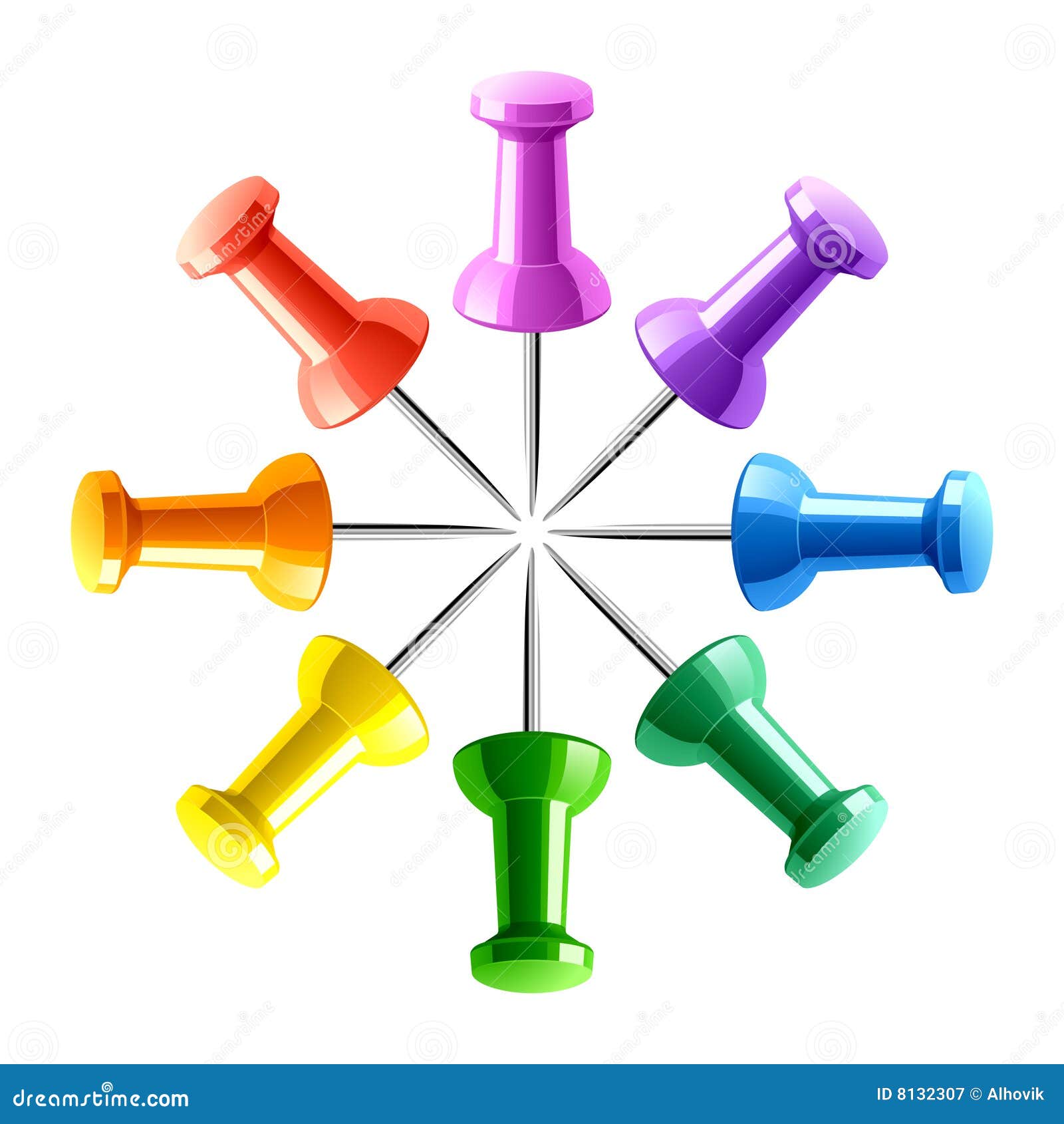 Conjunto Del Vector De Pasadores Ilustración del Vector - Ilustración ...