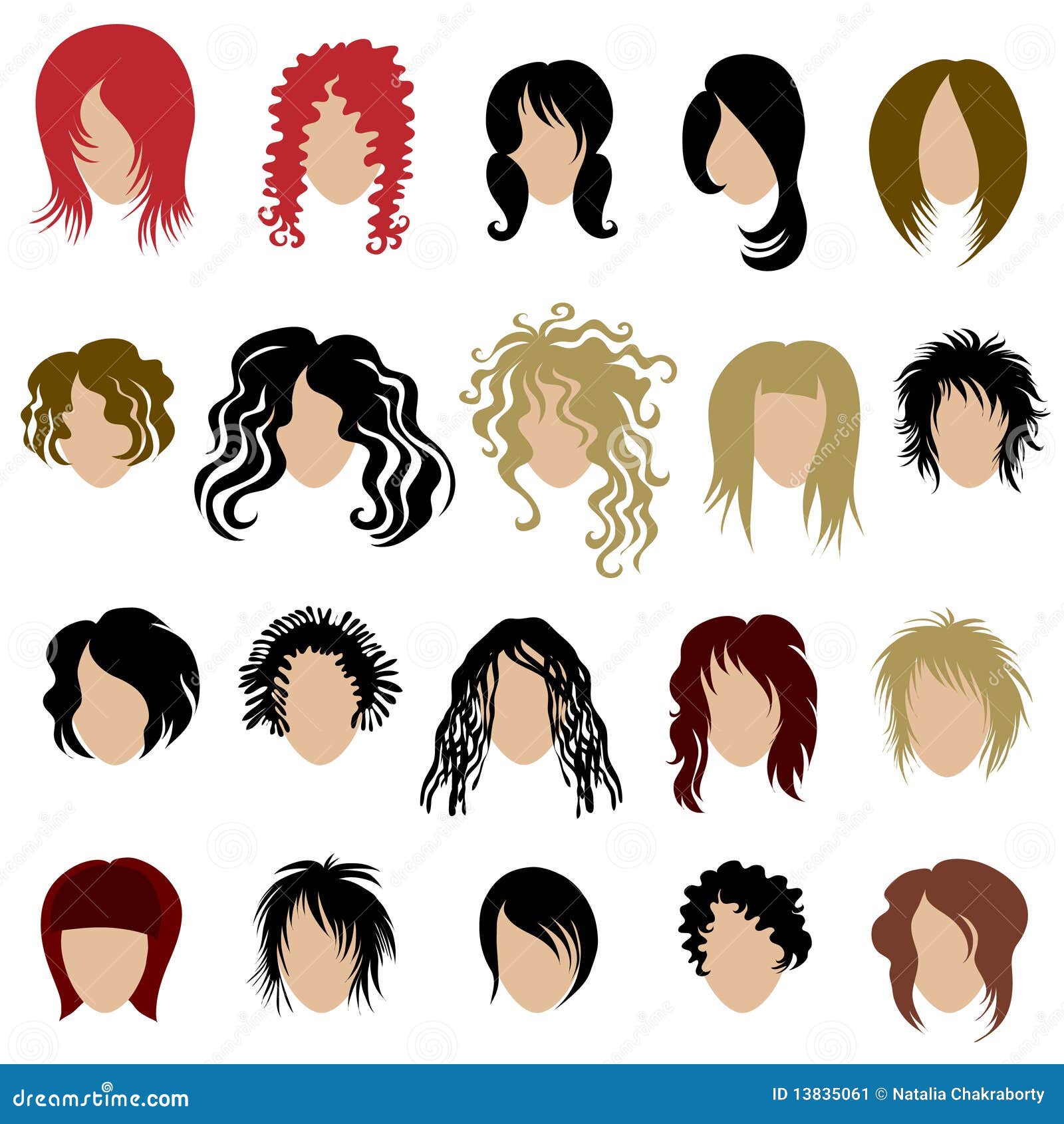Conjunto Del Vector De Pelo De Moda Que Labra Para La Mujer Ilustración ...