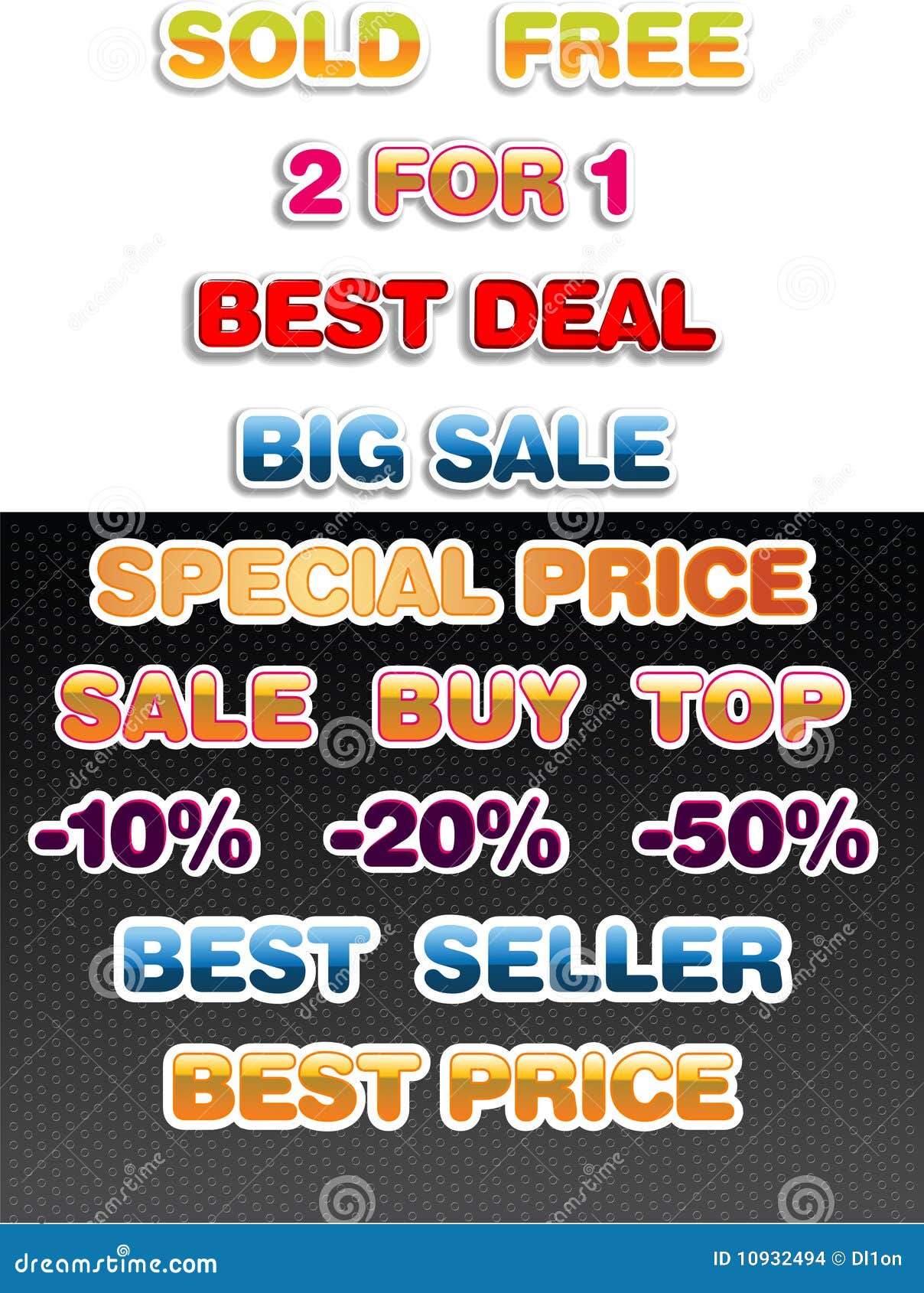 Conjunto Del Vector De Precios Ilustración del Vector - Ilustración de ...