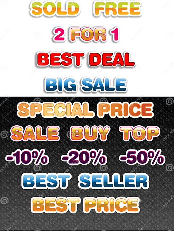 Conjunto Del Vector De Precios Ilustración del Vector - Ilustración de ...