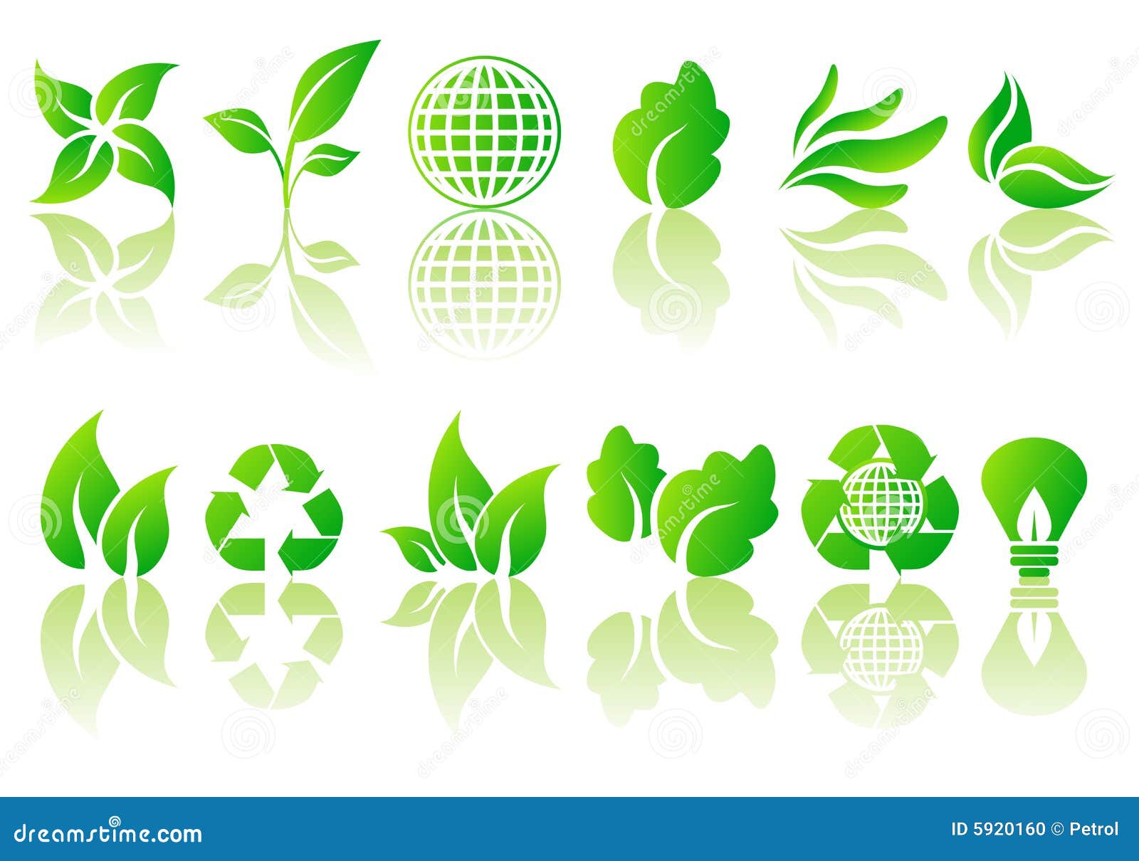 Conjunto Del Vector De Símbolos Ecológicos Ilustración del Vector ...